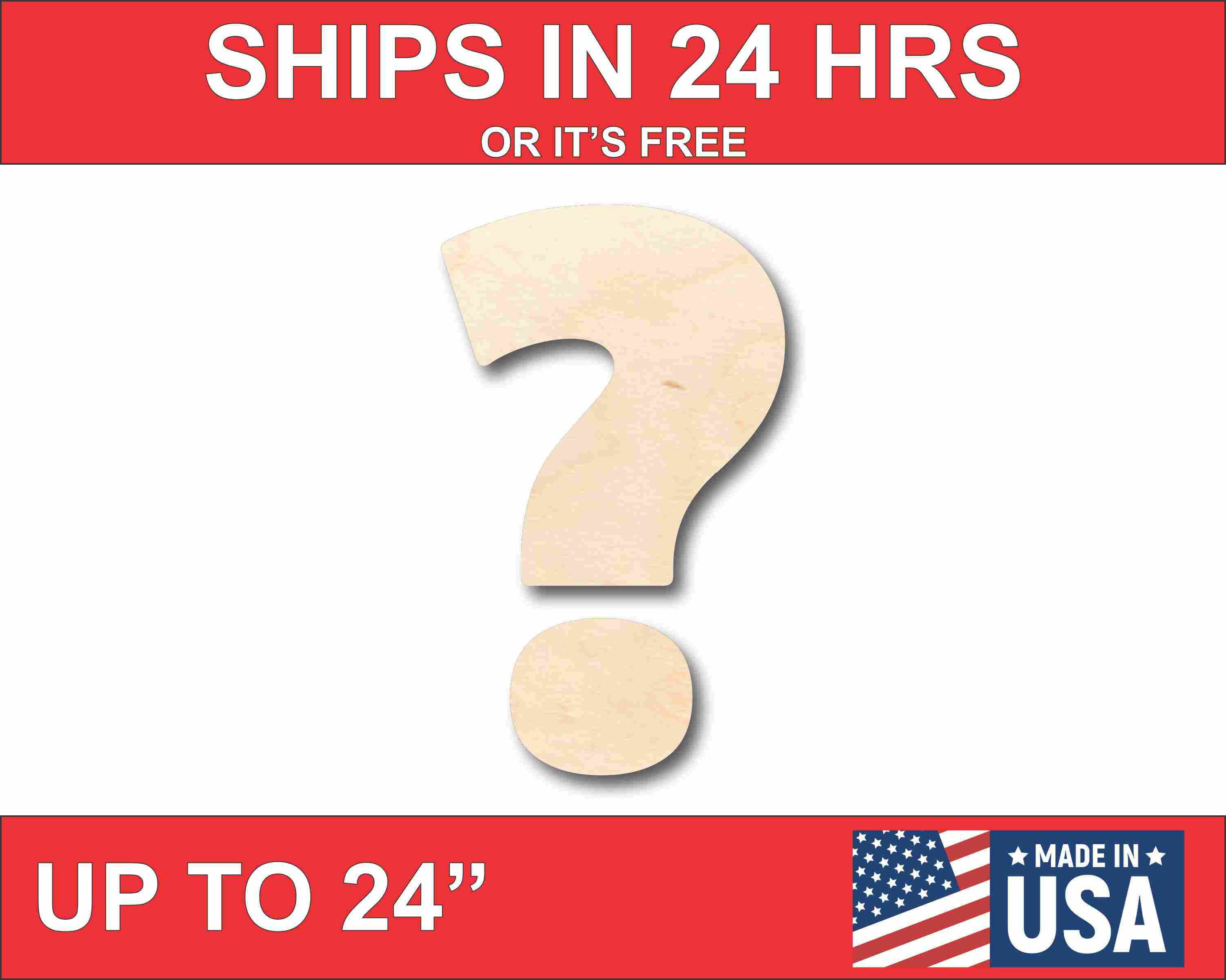 Unfinished Wood Block Symbol Question Mark - Craft - up to 46" DIY 42 ...