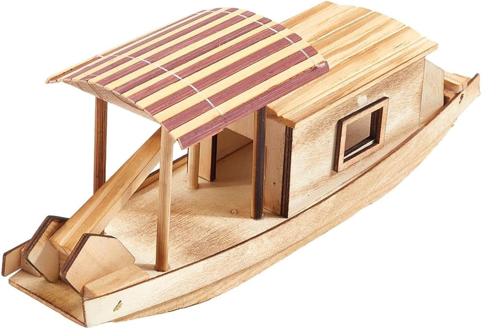 Unfinished Wood Boat Model Wooden Boat Craft Mini Fishing Sailboat ...