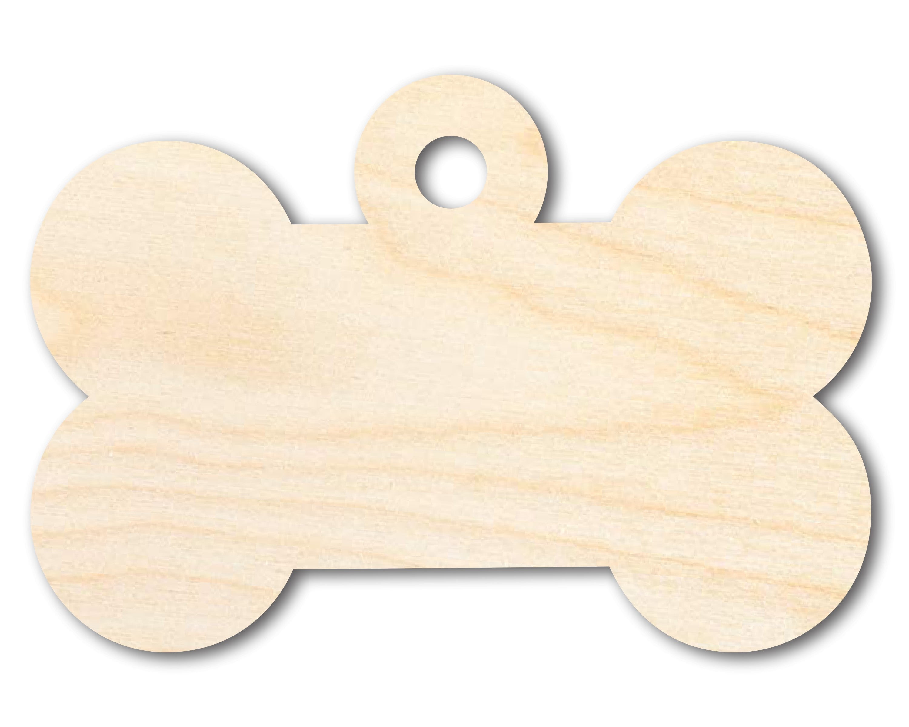 Unfinished Wood Bone Dog Tag Shape | DIY Craft Cutout 4" / 1/8 ...