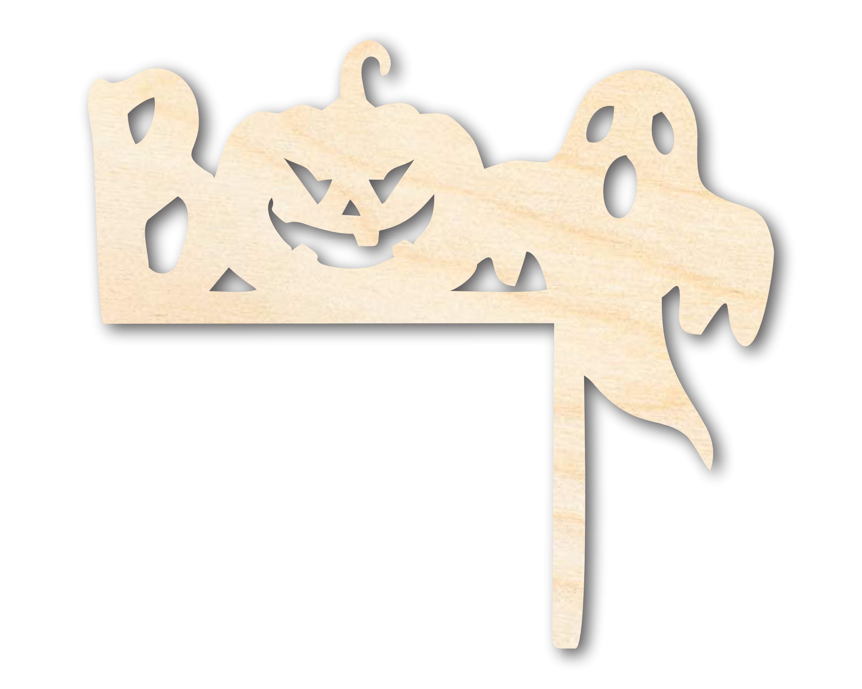 Unfinished Wood Boo Cornerpiece Shape - Craft - up to 46" 6" / 1/2 ...