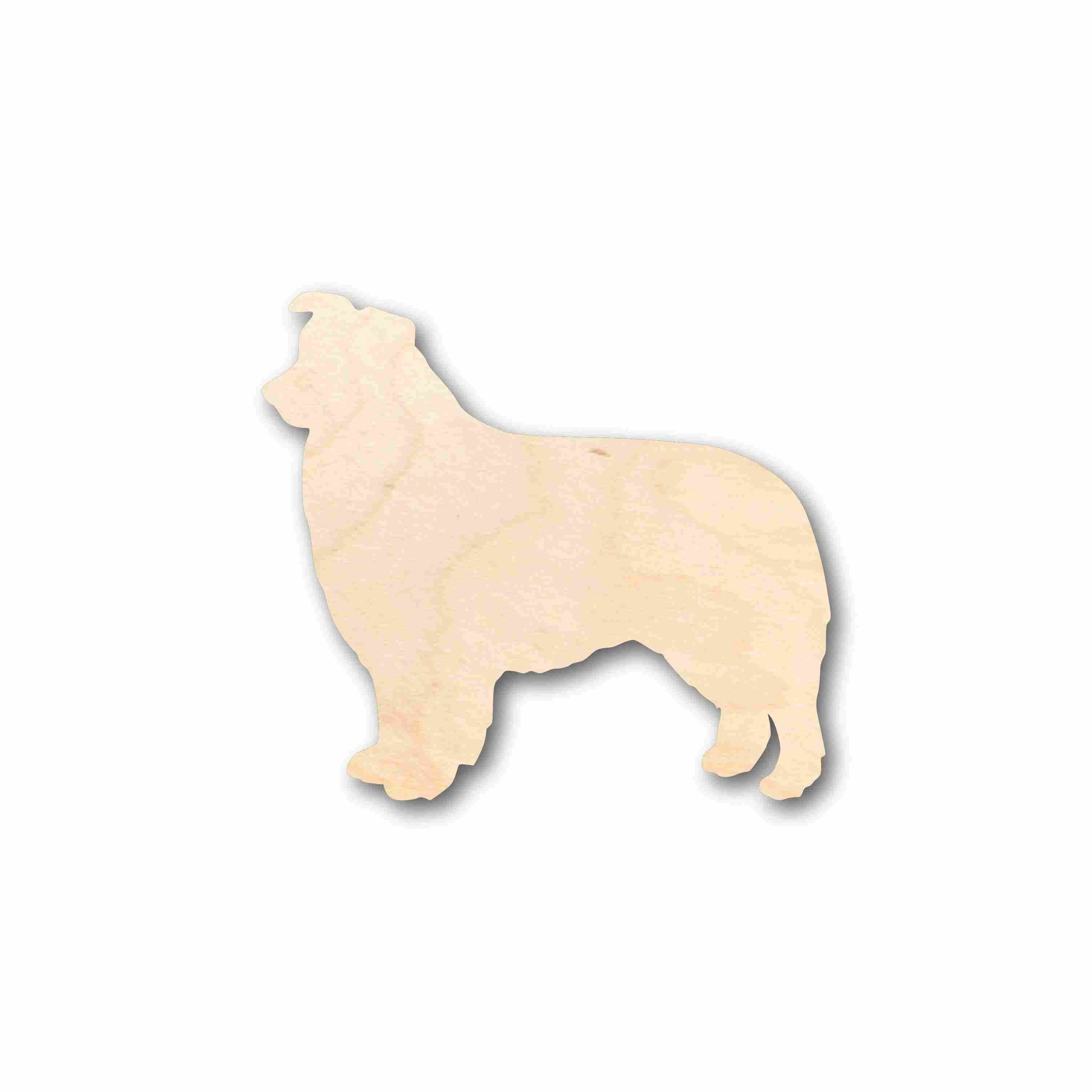 Unfinished Wood Border Collie Dog Silhouette - Craft- up to 24" DIY 42 ...