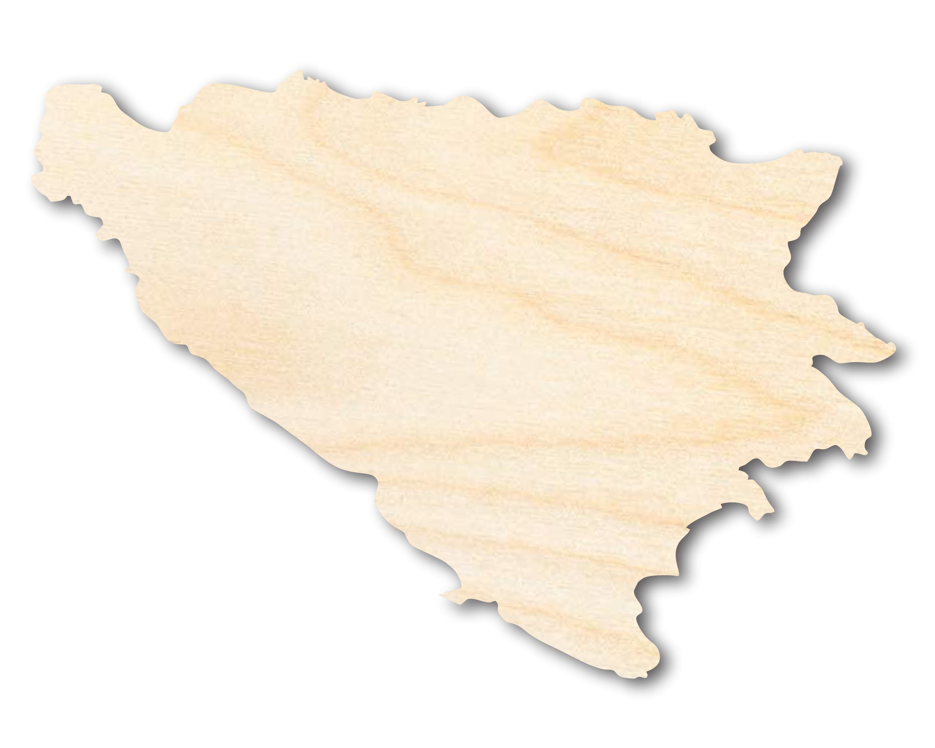 Unfinished Wood Bosnia and Herzegovina Country Shape - Southeast Europe ...