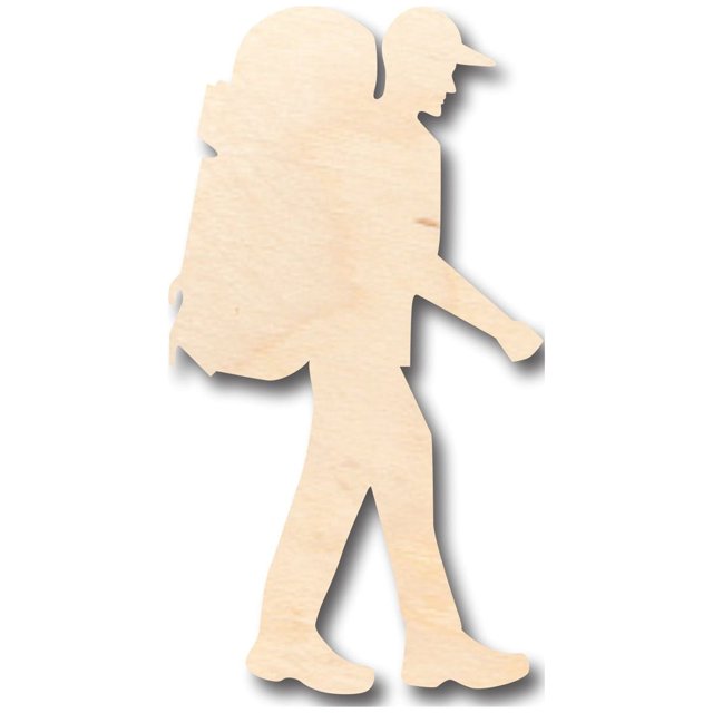Unfinished Wood Boy Hike Shape - Craft - up to 46" DIY 20" / 1/2 ...