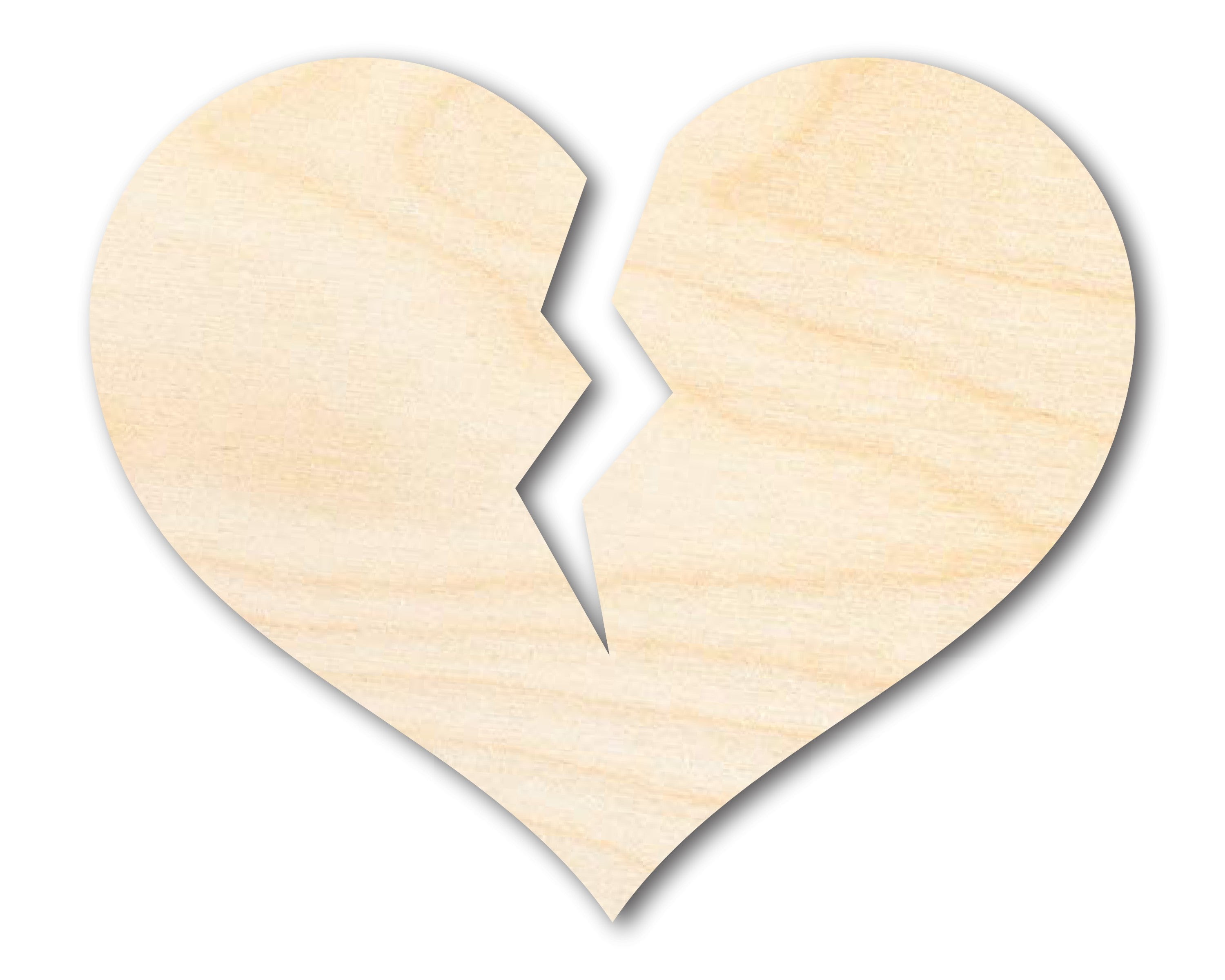 Unfinished Wood Broken Heart Shape | DIY Craft Cutout 24" / 3/4 ...