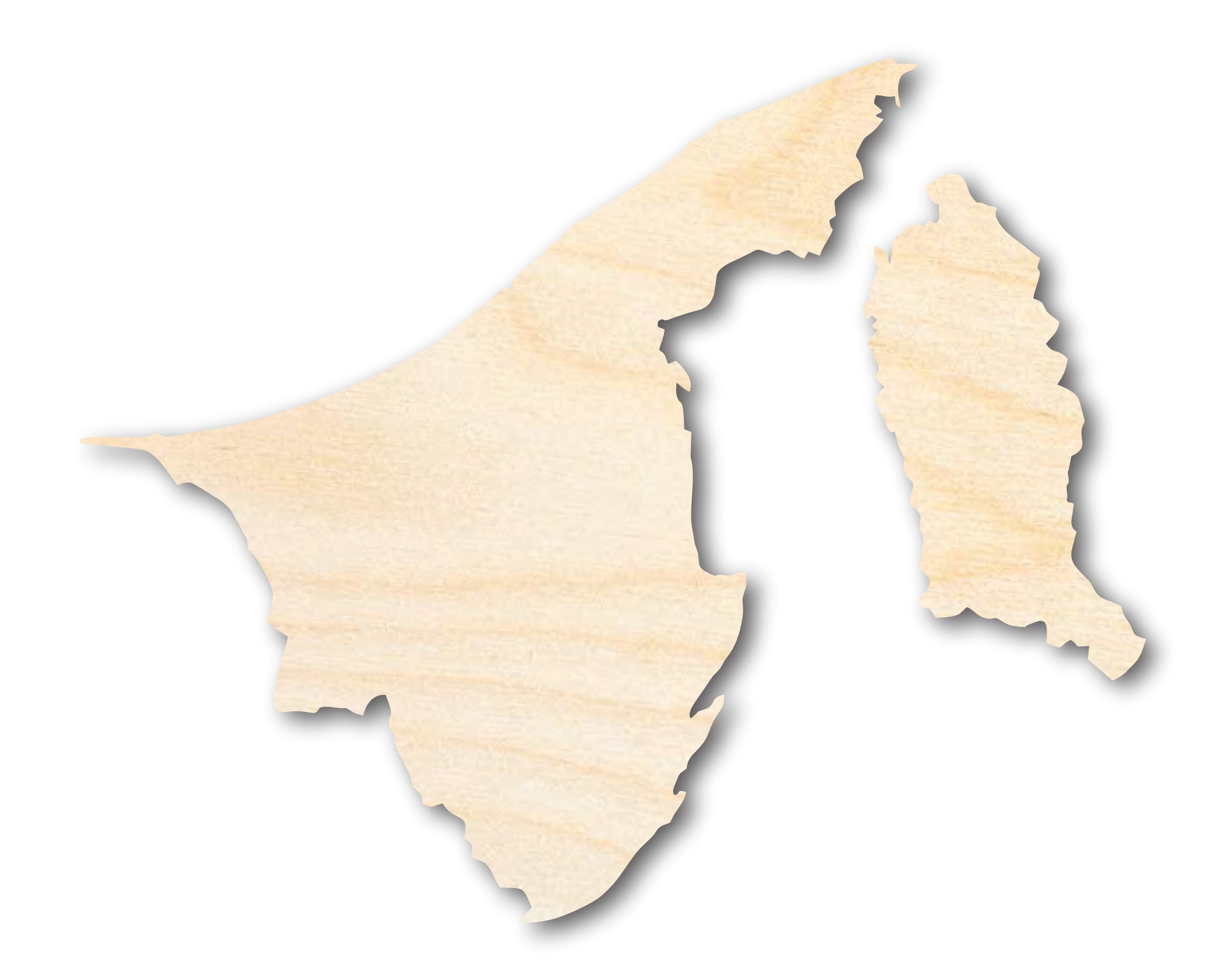 Unfinished Wood Brunei Country Shape - Asia Craft - up to 46" DIY 12 ...