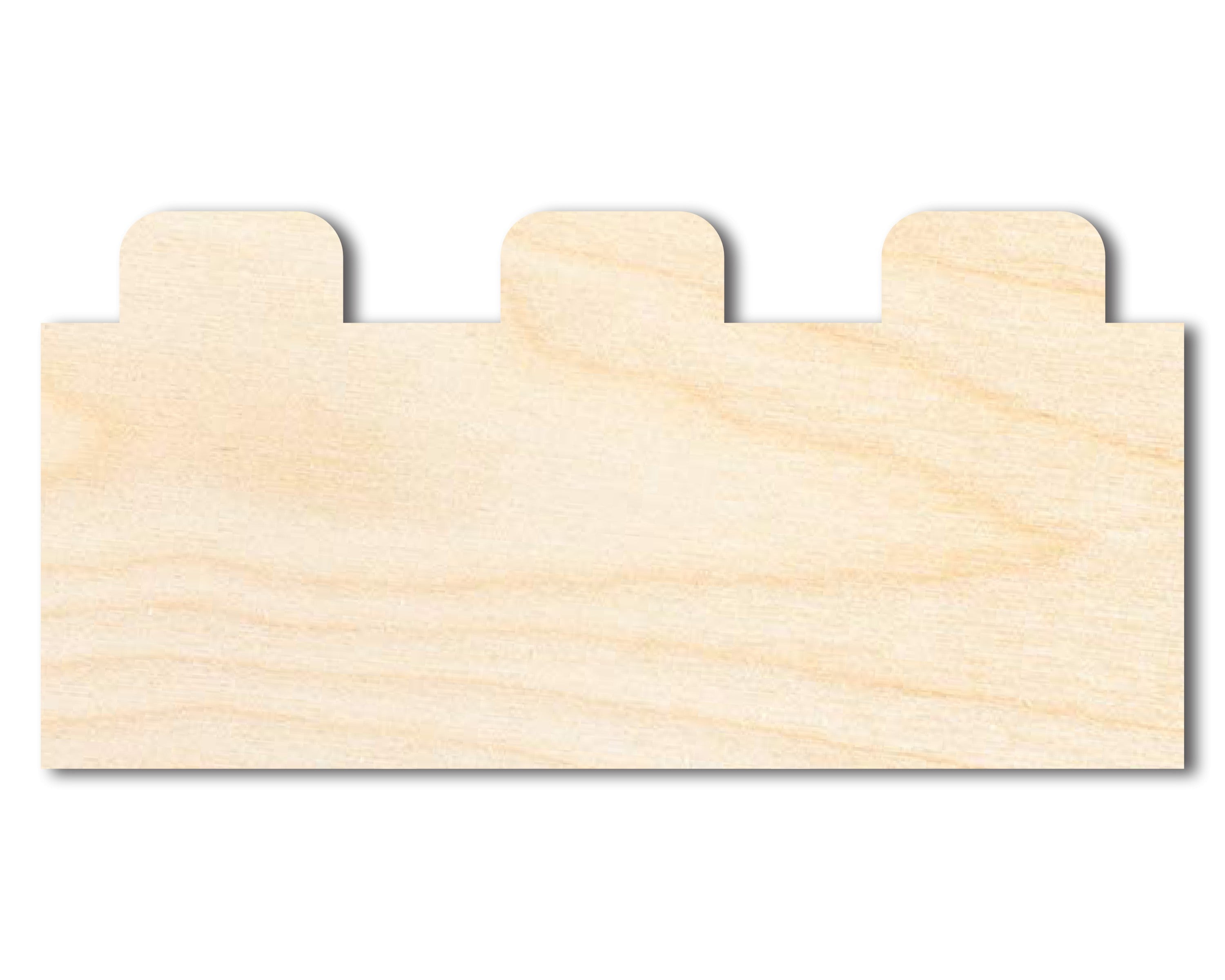Unfinished Wood Building Blocks Shape | DIY Craft Cutout 16" / 3/4 ...