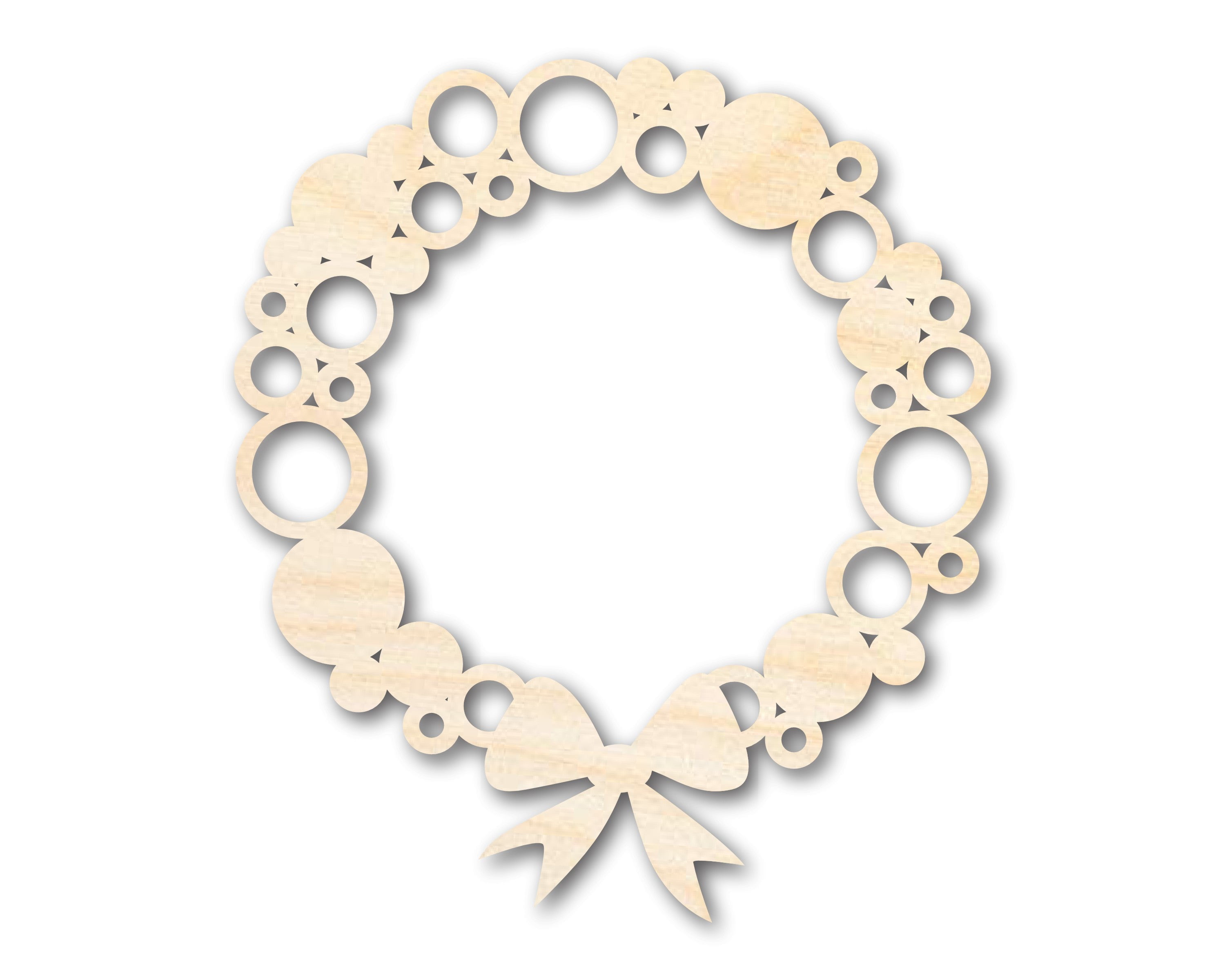Unfinished Wood Bulb Wreath Shape - Craft - up to 46" 10" / 1/8 ...
