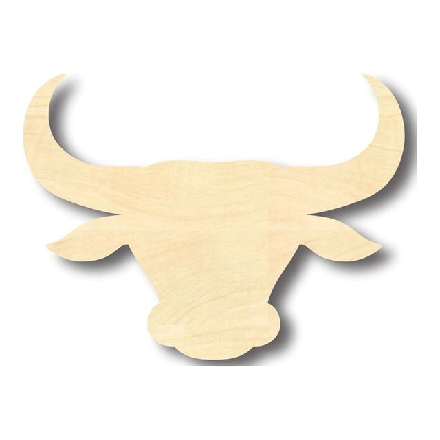 Unfinished Wood Bull Head Logo Shape - Animal - Sports - Craft - up to ...