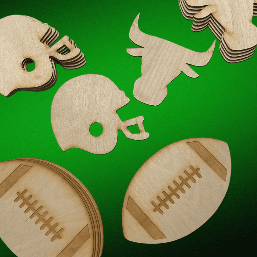 Unfinished Wood Bulls or Toros Football Cutouts: Unleash Your Team ...