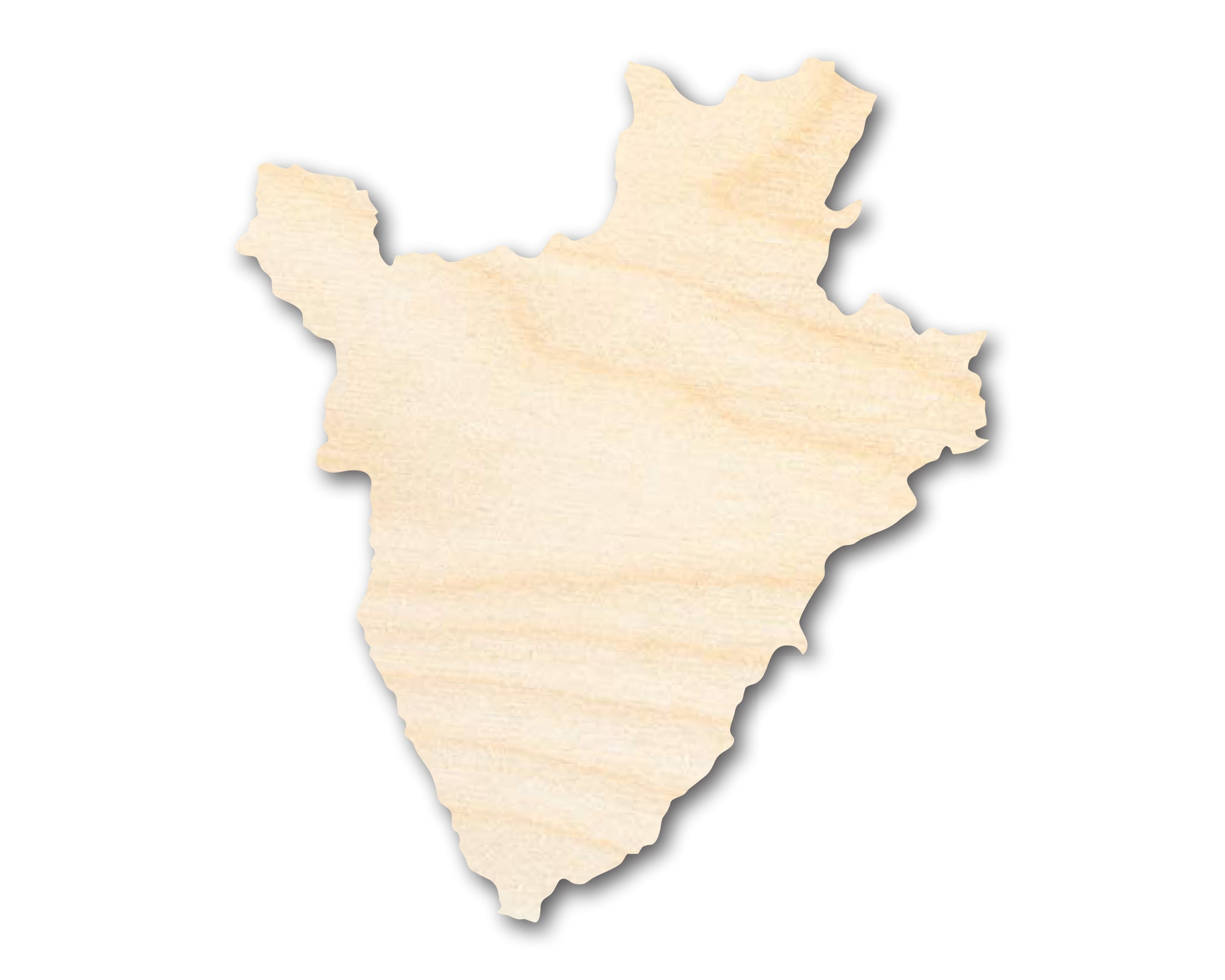 Unfinished Wood Burundi Country Shape - East Africa Craft - up to 46 ...