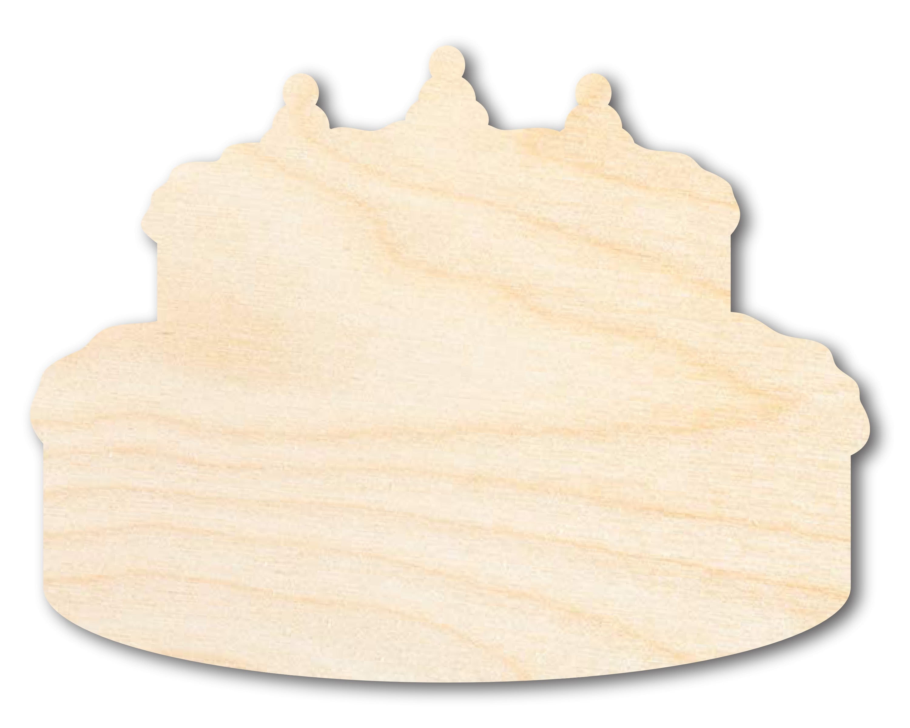Unfinished Wood Cake Shape - Craft - up to 46" DIY 14" / 1/4" - Walmart.com