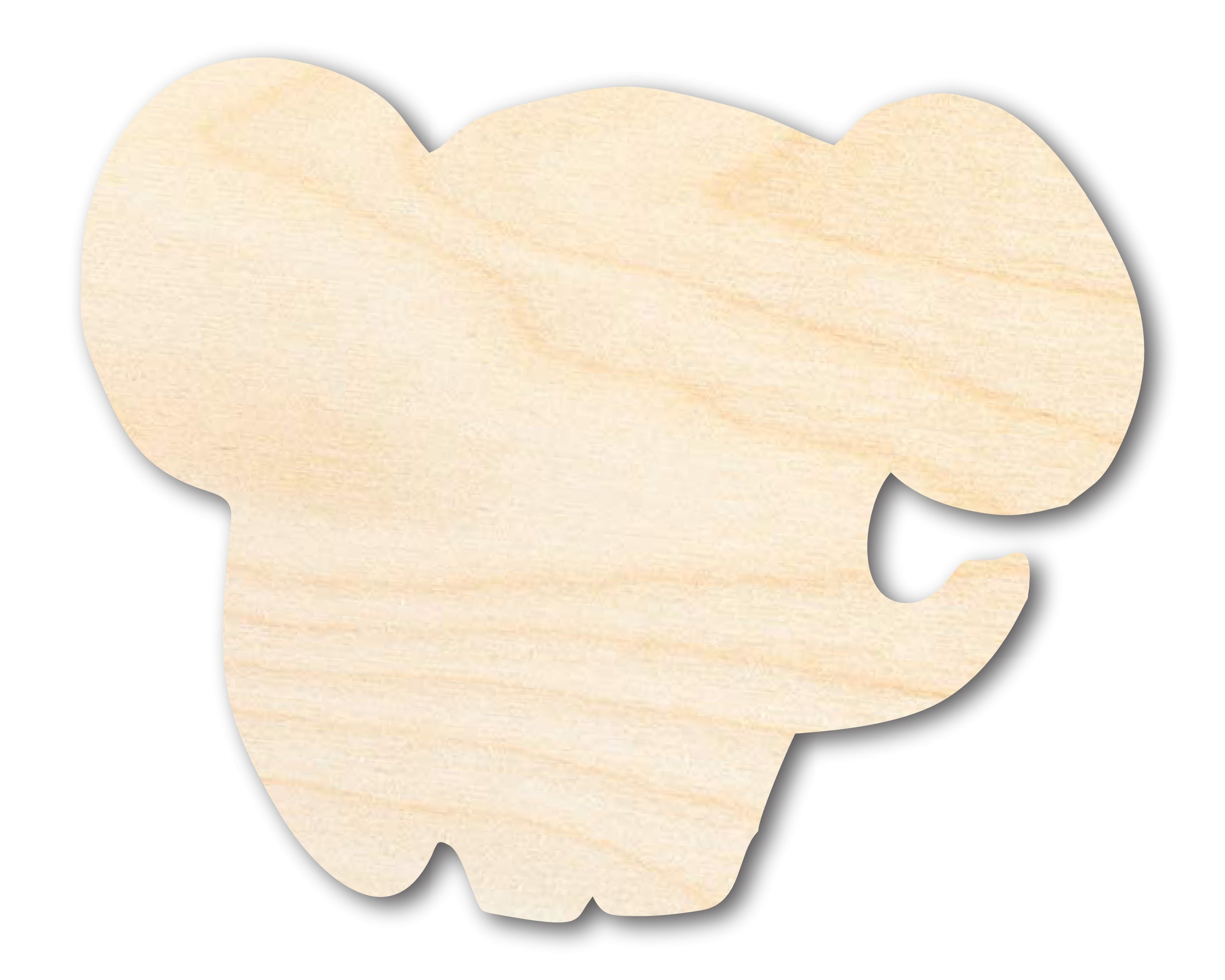 Unfinished Wood Cartoon Elephant Shape | DIY Craft Cutout 8" / 1/8 ...
