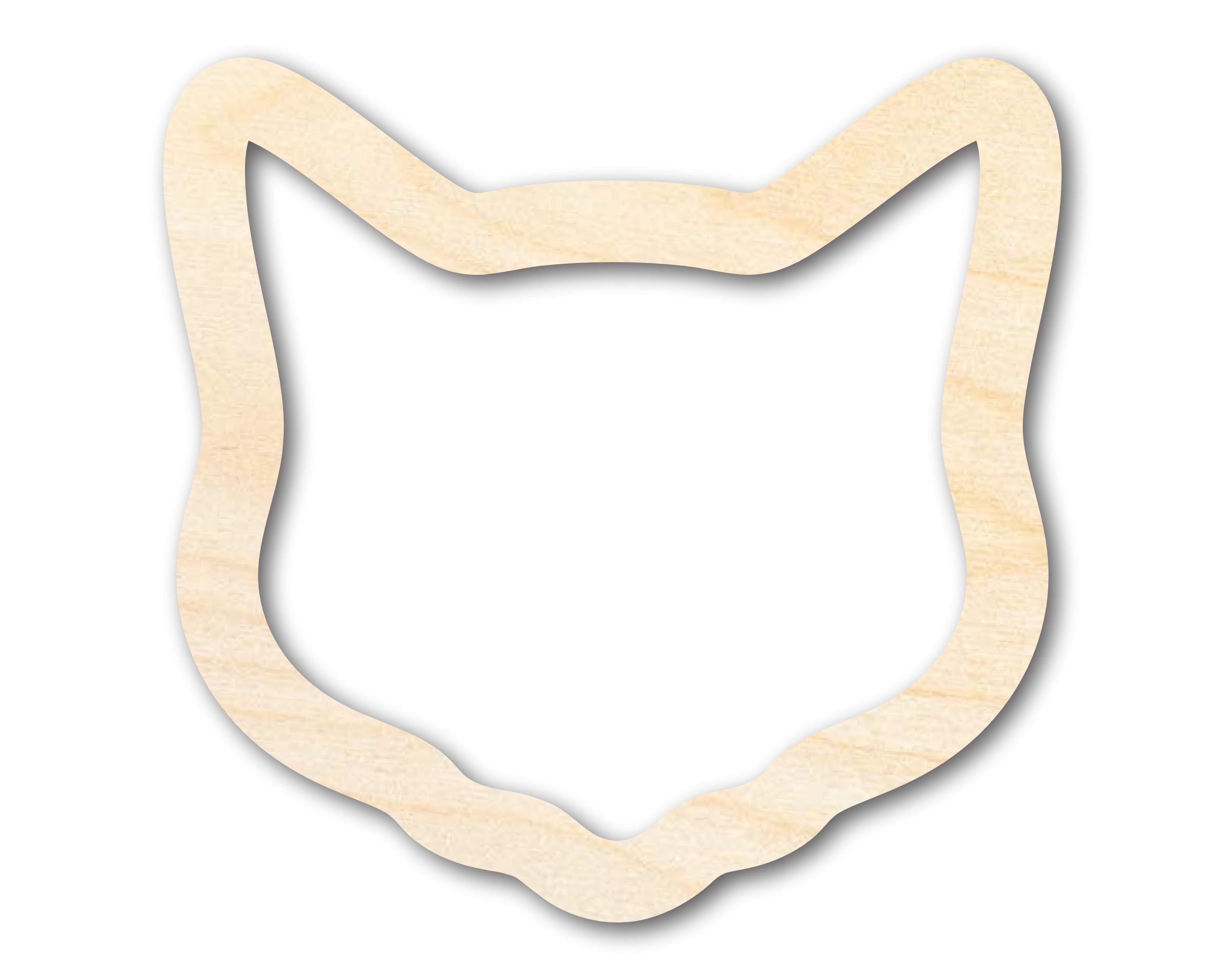 Unfinished Wood Cat Head Outline Shape | DIY Craft Cutout | up to 46 ...