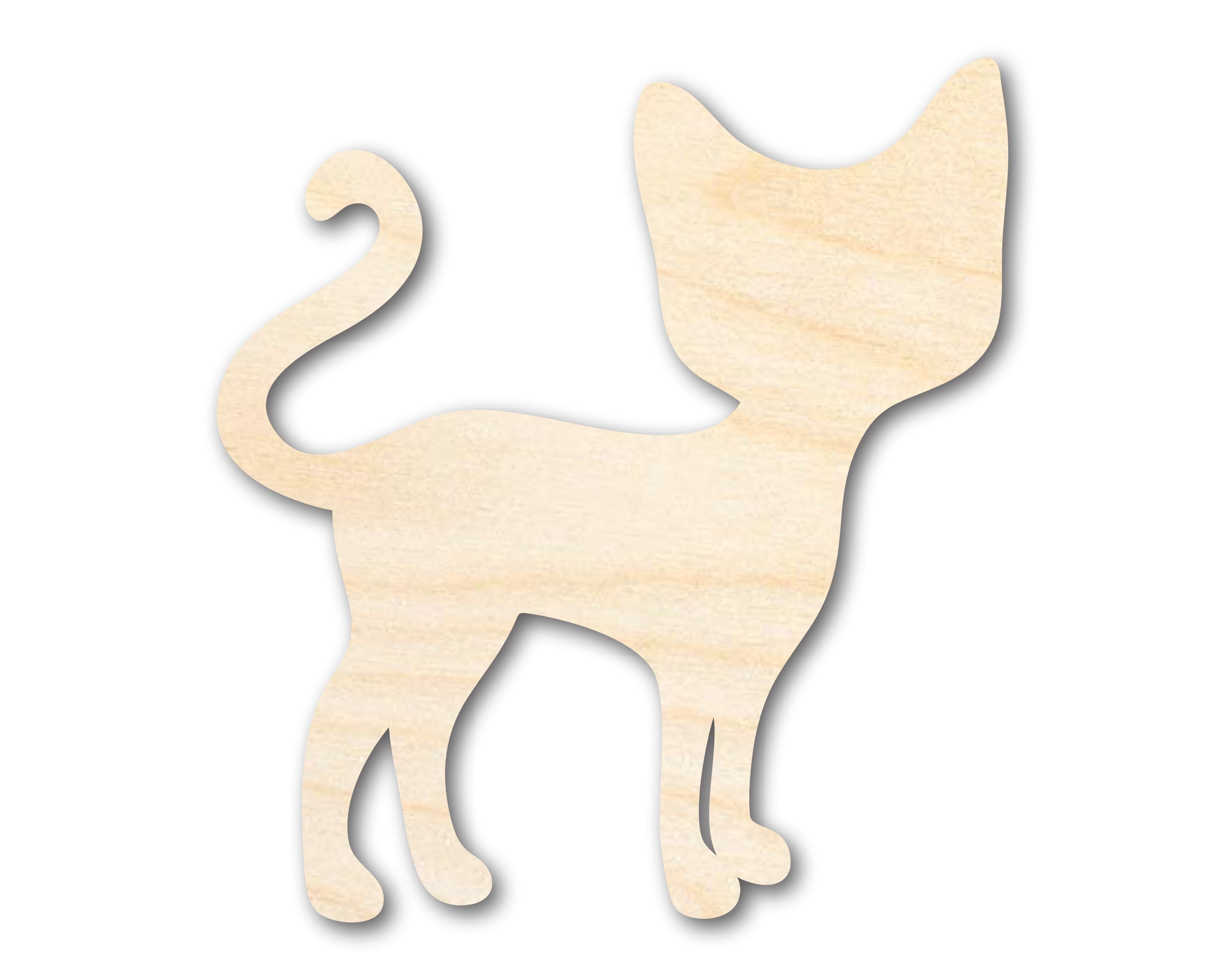 Unfinished Wood Cat Silhouette Shape - Craft - up to 46" 12" / 1/4 ...