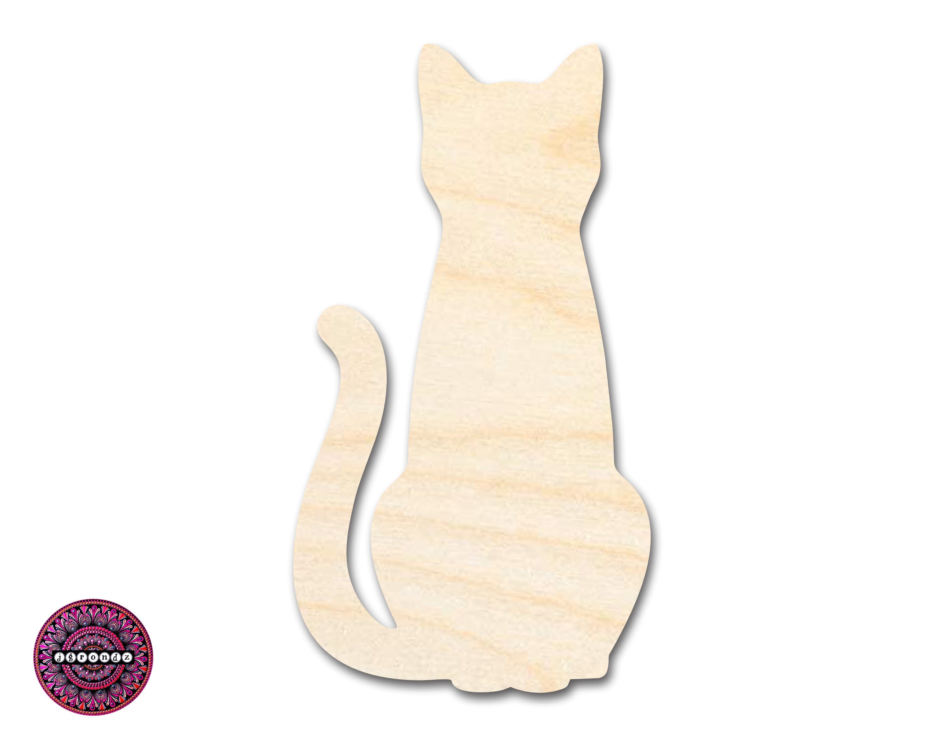 Unfinished Wood Cat Sitting Shape | JGrondz | DIY Craft Cutout 6" / 1/8 ...