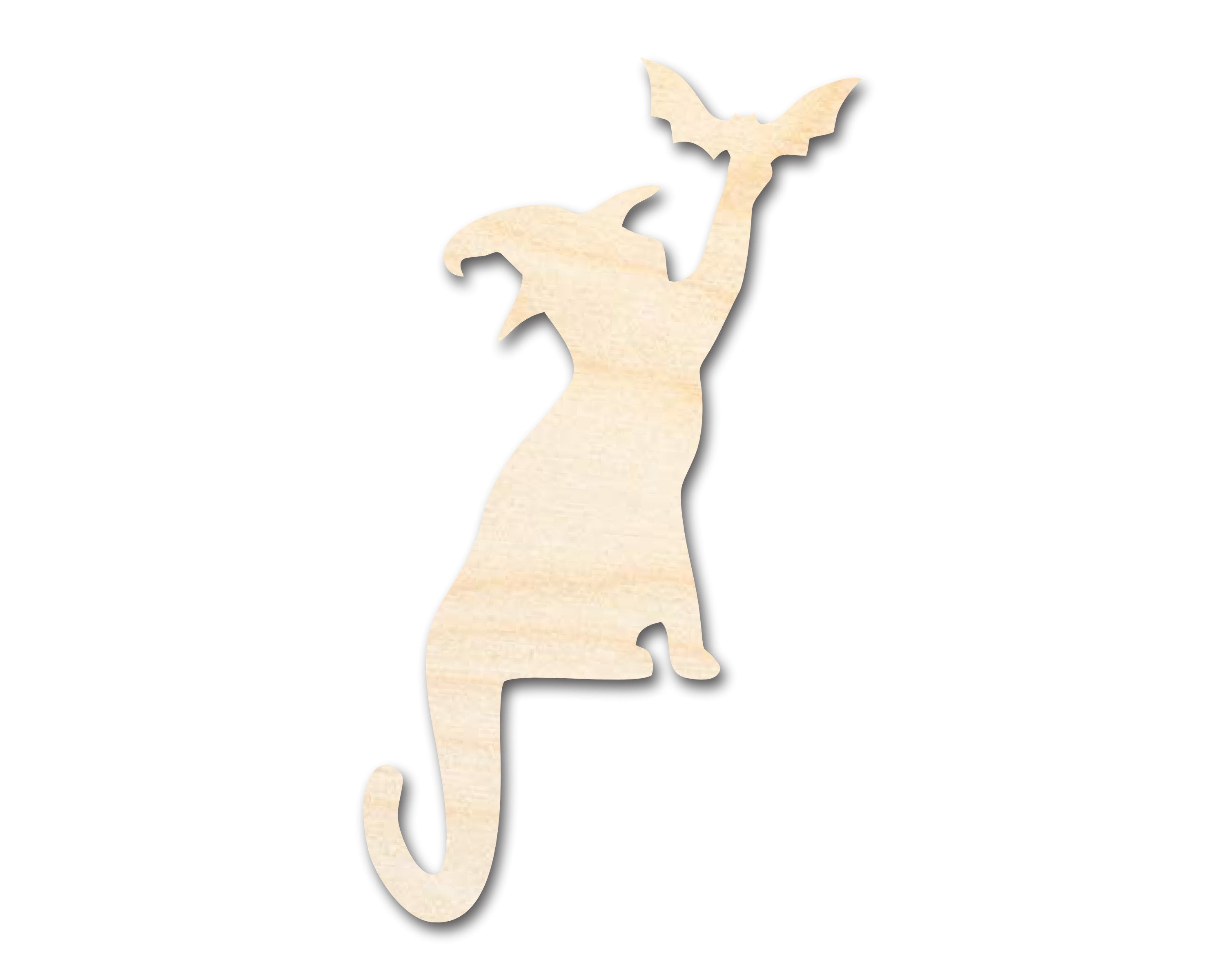 Unfinished Wood Cat and Bat Shape | Halloween | Craft Cutout | up to 46 ...
