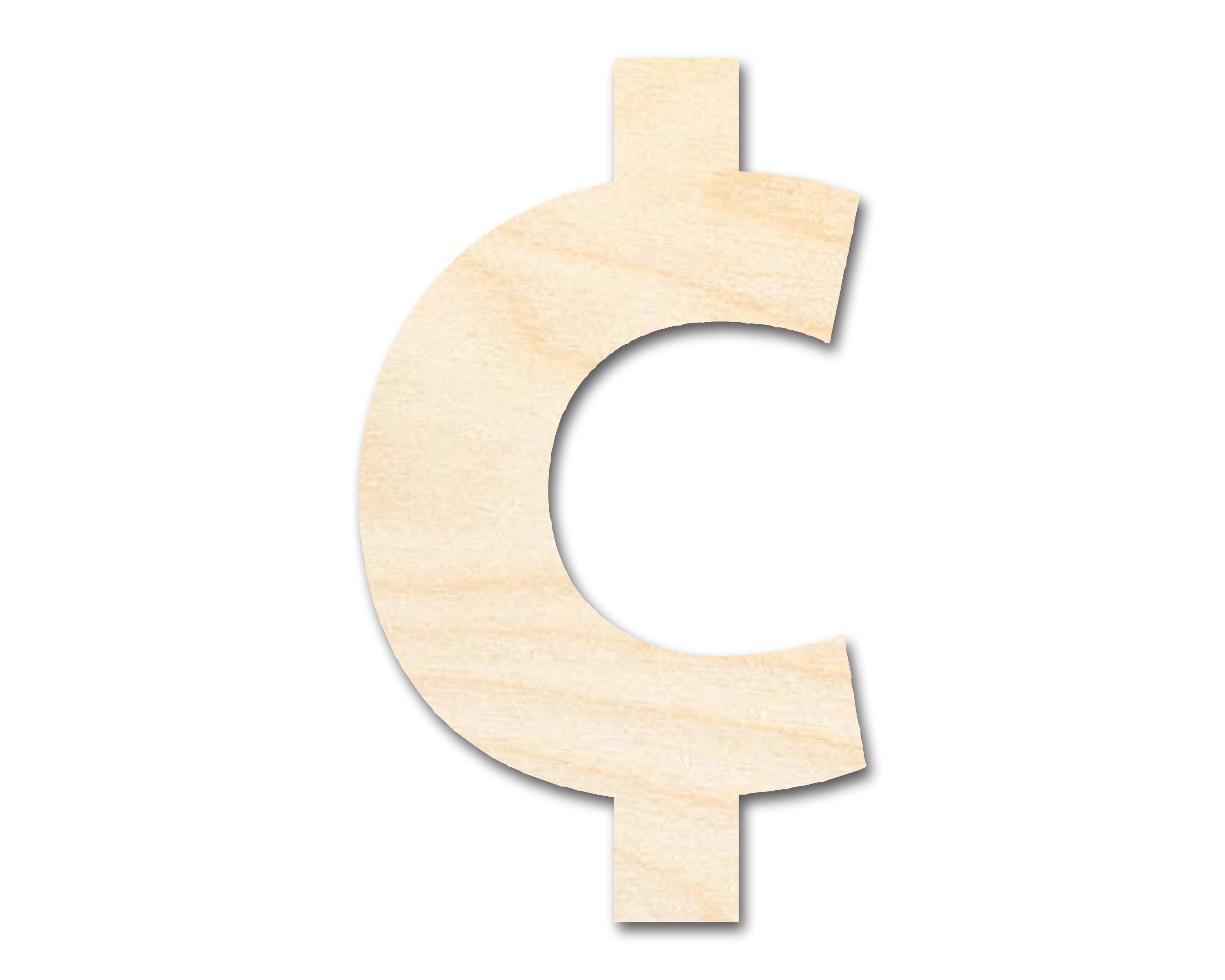 Unfinished Wood Cent Symbol Shape | DIY Craft Cutout 5" / 1/8 ...