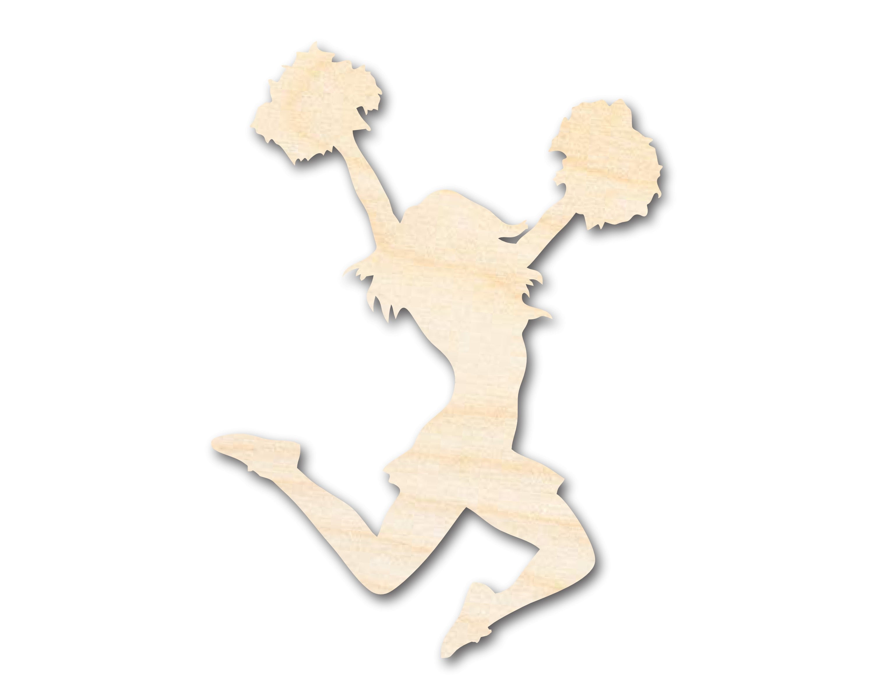 Unfinished Wood Cheerleader Silhouette | DIY Cheerleading Craft Cutout ...