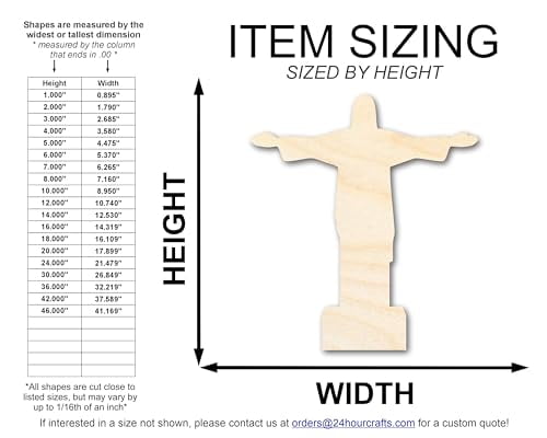 Unfinished Wood Christ The Redeemer Shape | DIY Craft Cutout | up to 46 ...