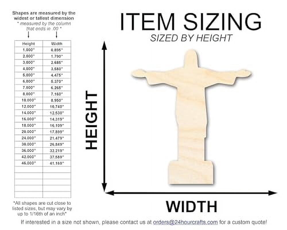 Unfinished Wood Christ The Redeemer Shape | DIY Craft Cutout | up to 46 ...