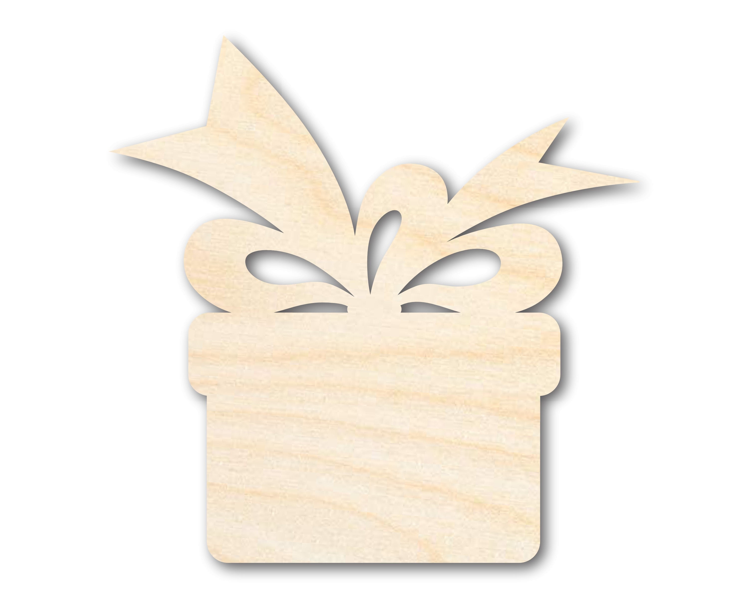 Unfinished Wood Christmas Present Shape | DIY Holiday Craft Cutout | Up ...