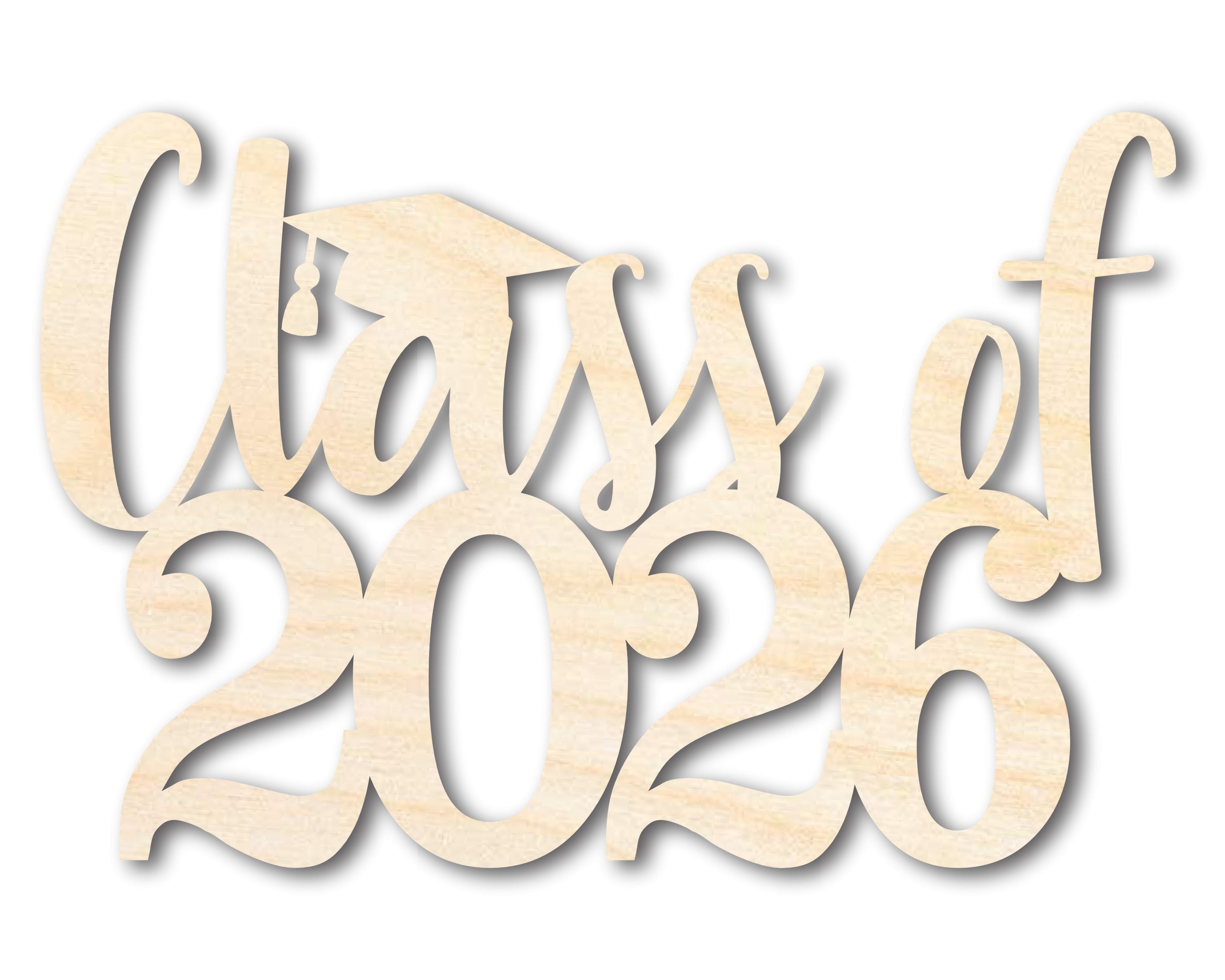 Unfinished Wood Class of 2026 Shape | DIY Craft Cutout | up to 46" DIY ...
