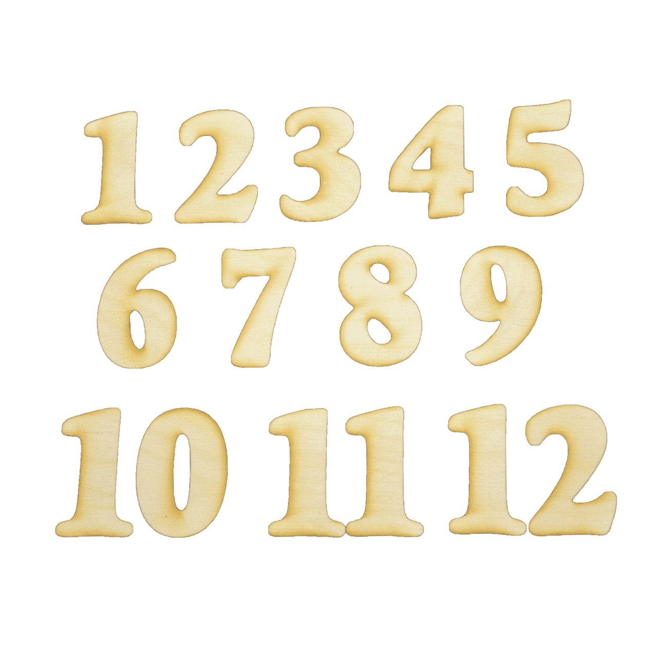 Unfinished Wood Clock Number Set in Goudy Heavy Font (2.5 inch Tall, 1/ ...