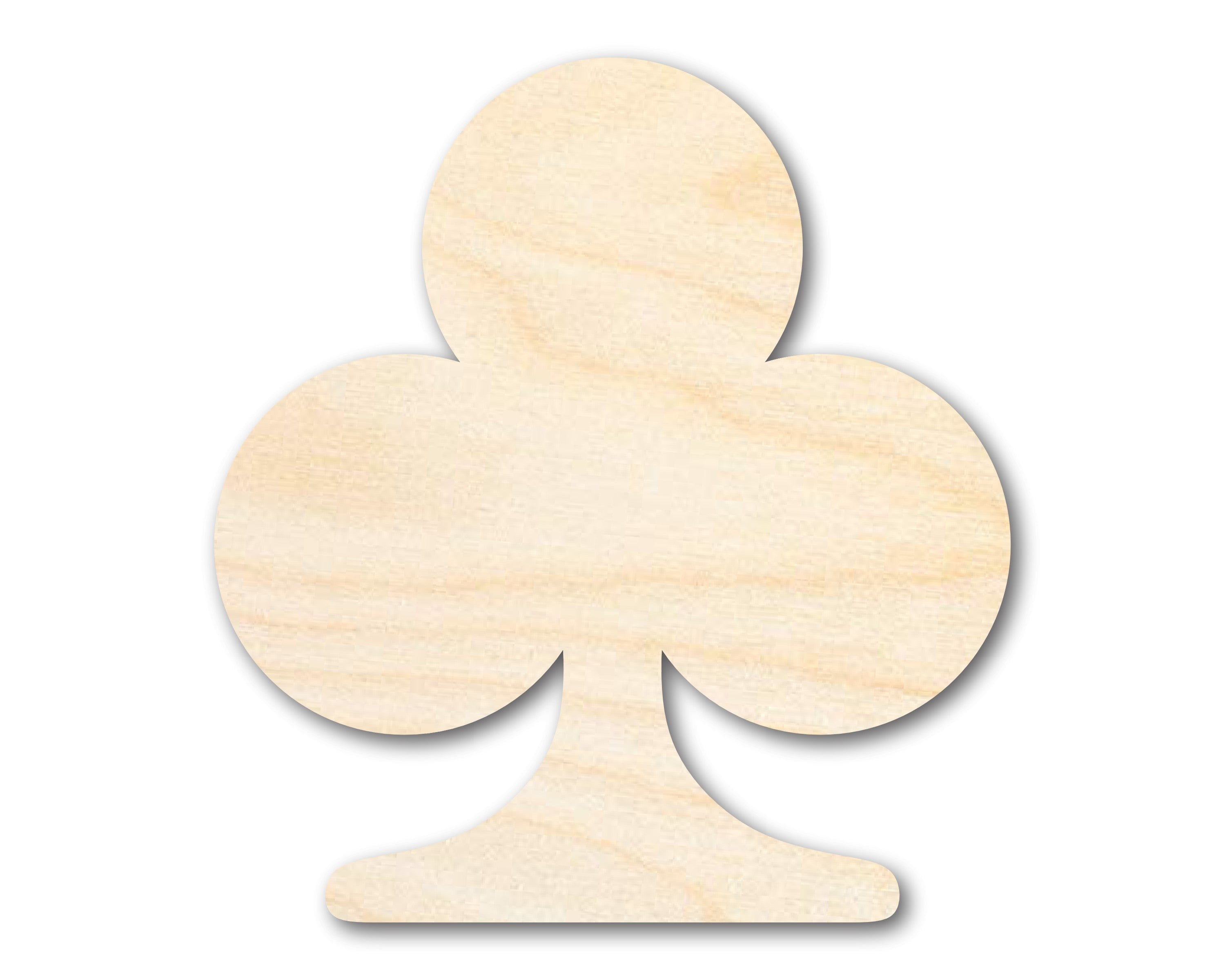 Unfinished Wood Club Shape | DIY Playing Cards Craft Cutout 12" / 1/8 ...