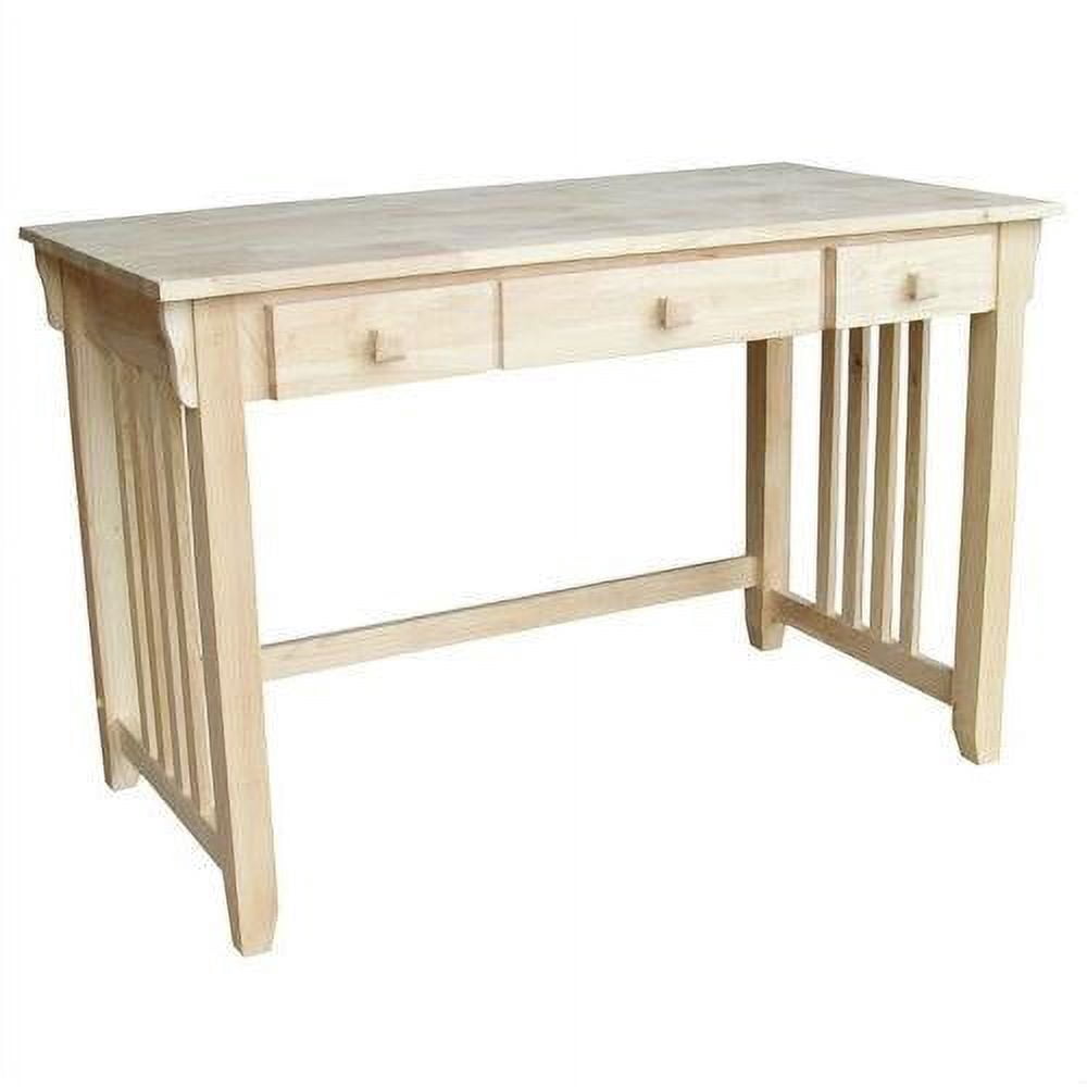 Unfinished Wood Computer Desk with Pull-Out Keyboard Tray and Drawer ...