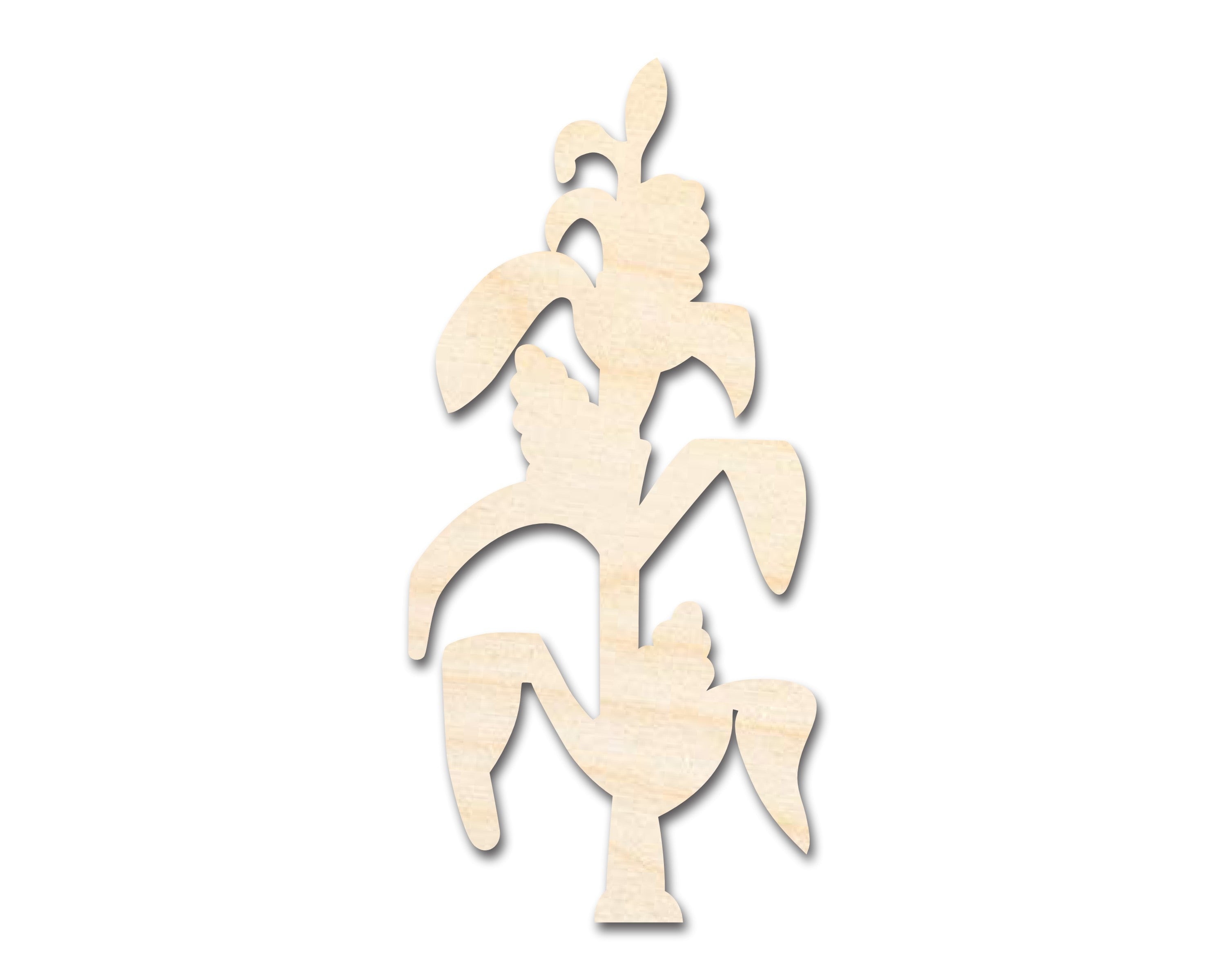 Unfinished Wood Corn Stalk Shape | Craft Cutout | up to 46" DIY 30" / 3 ...