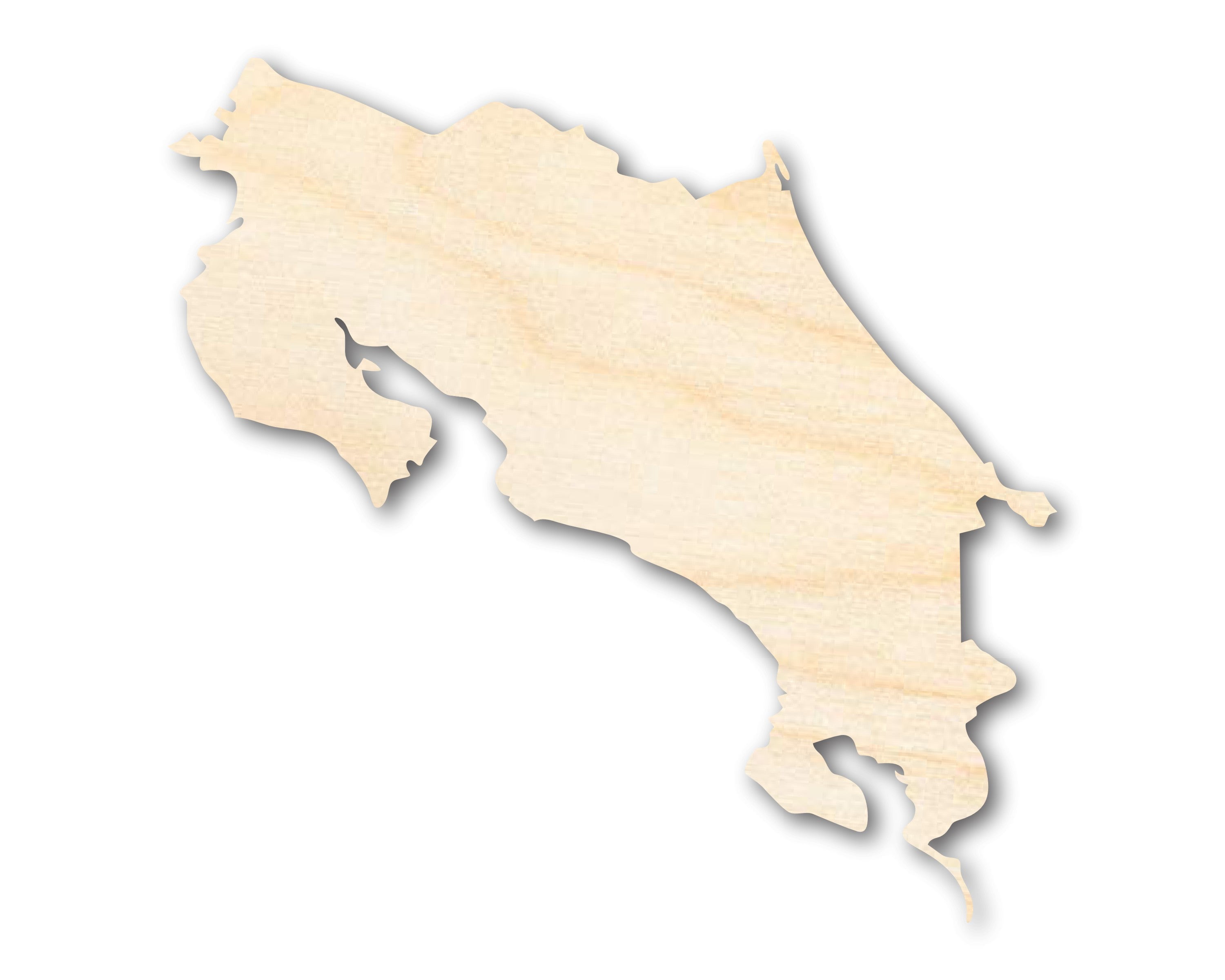 Unfinished Wood Costa Rica Country Shape - Central America Craft - up ...