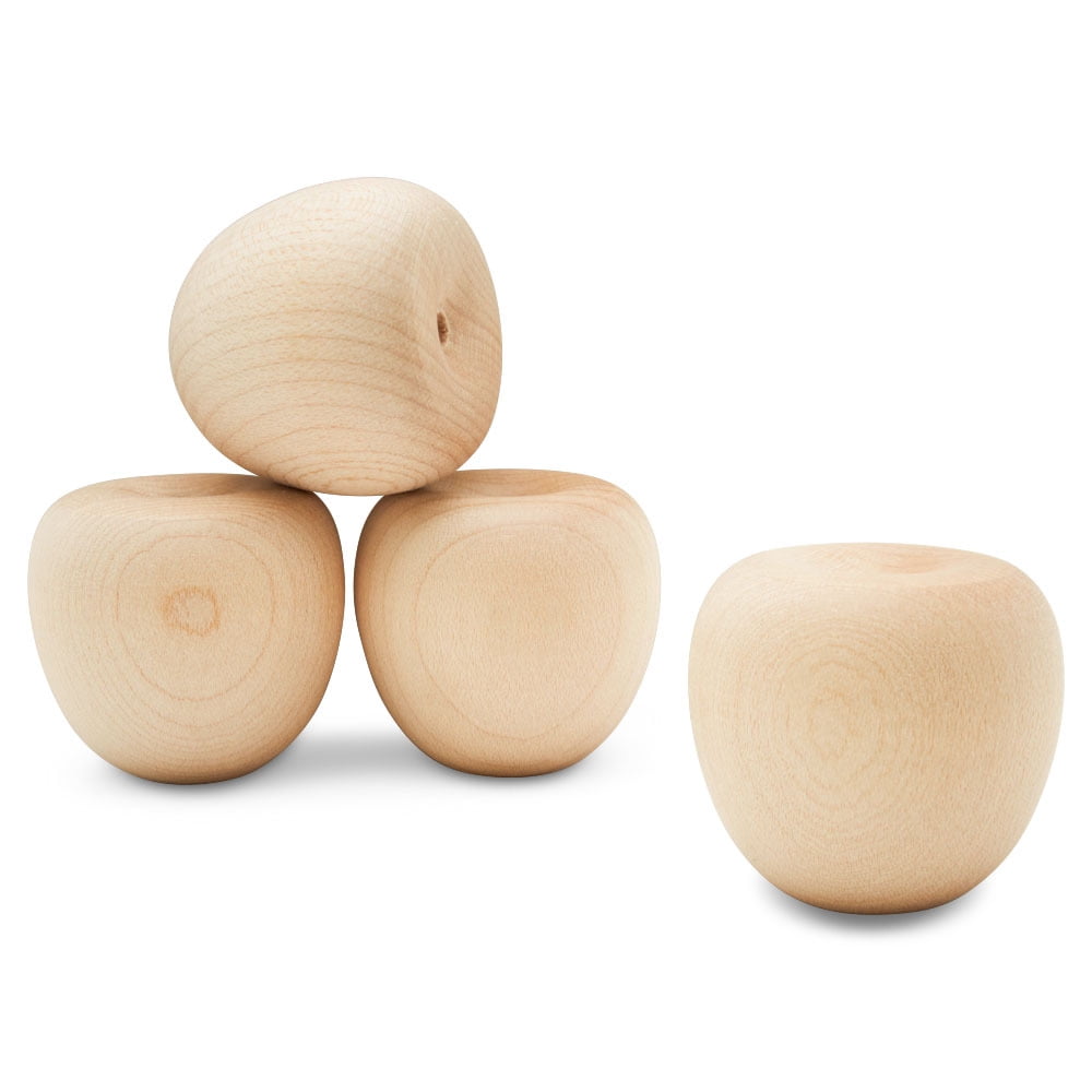 Unfinished Wood Crab Apple 1-3/8-inch, Pack of 5 Realistic Apple ...