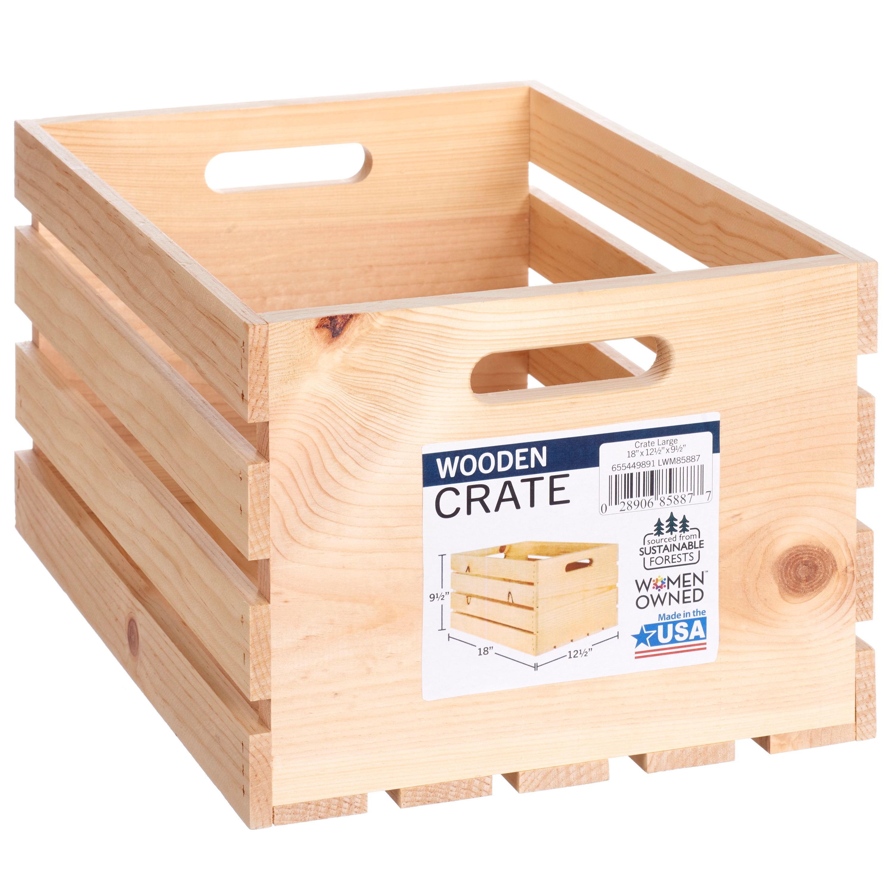 Unfinished Wood Crate 18" - Walmart.com