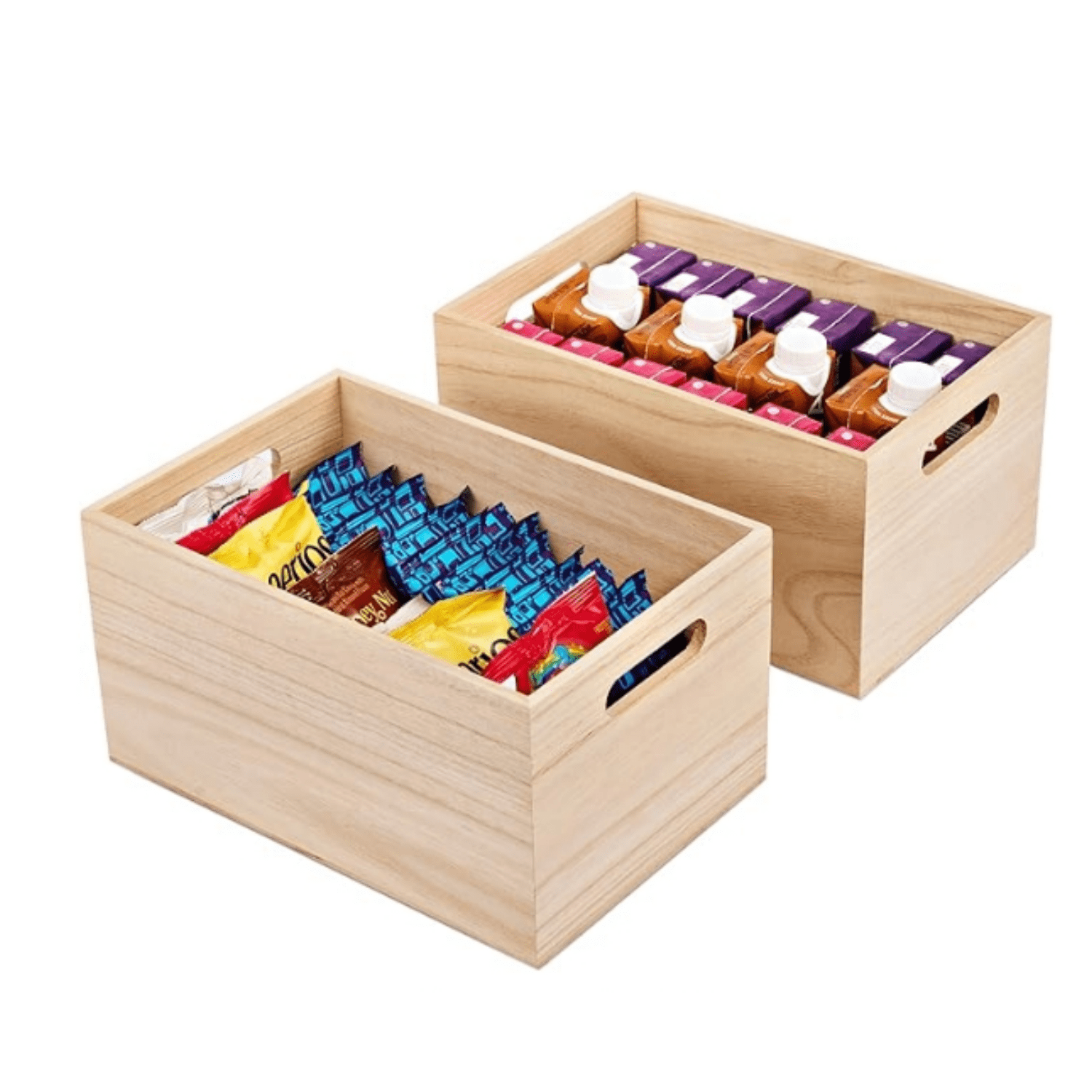 Unfinished Wood Crates - Organizer Bins, Wooden Box for Pantry ...