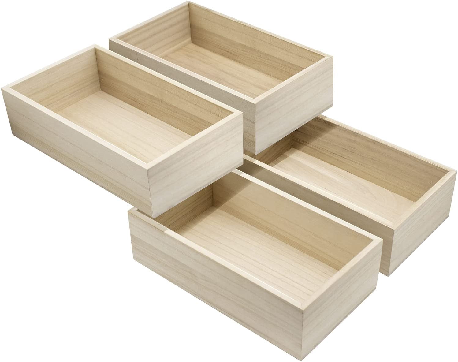 Unfinished Wood Crates - Organizer Bins, Wooden Box for Pantry, Closet ...