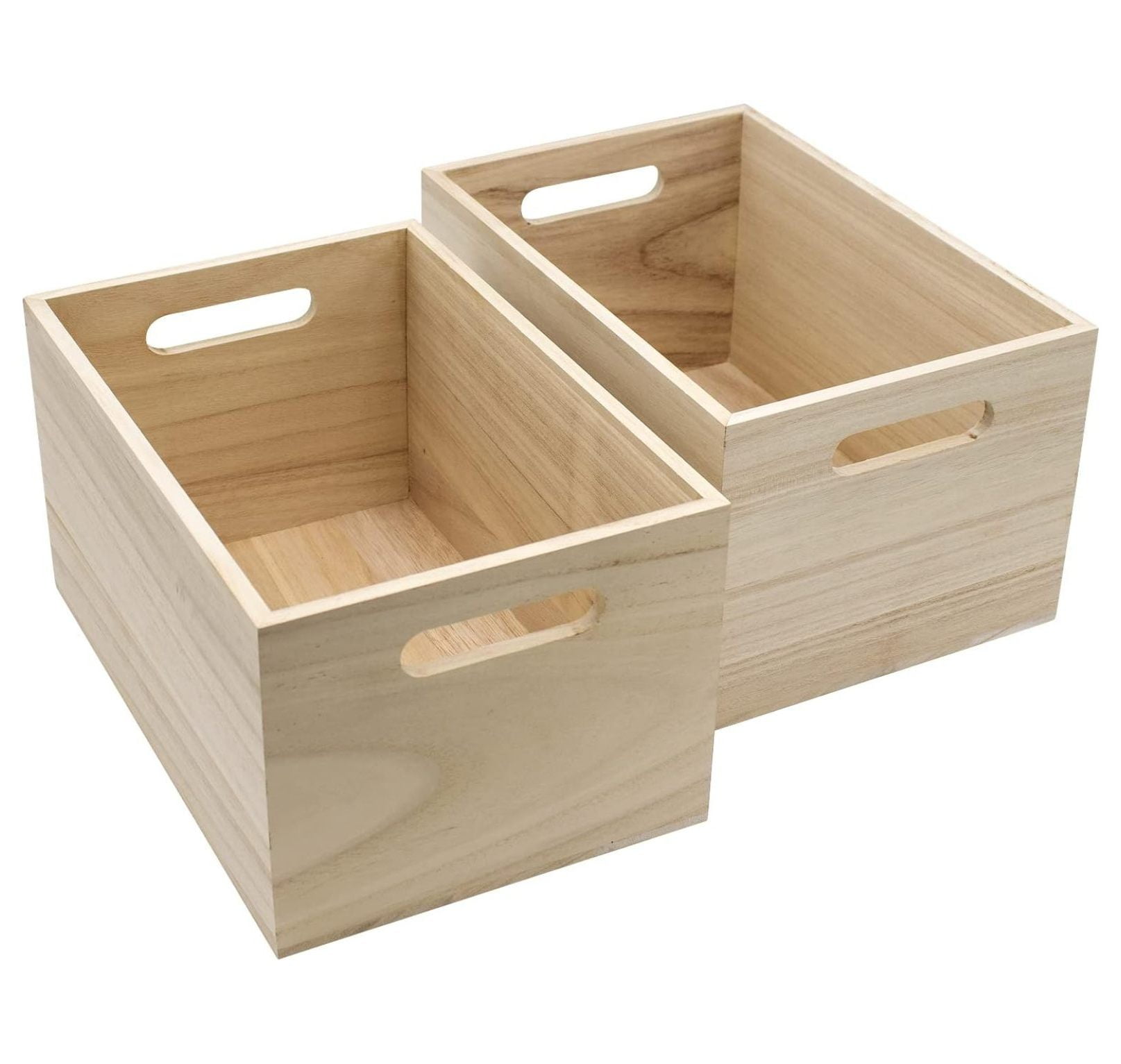 Unfinished Wood Crates - Organizer Bins, Wooden Box for Pantry ...