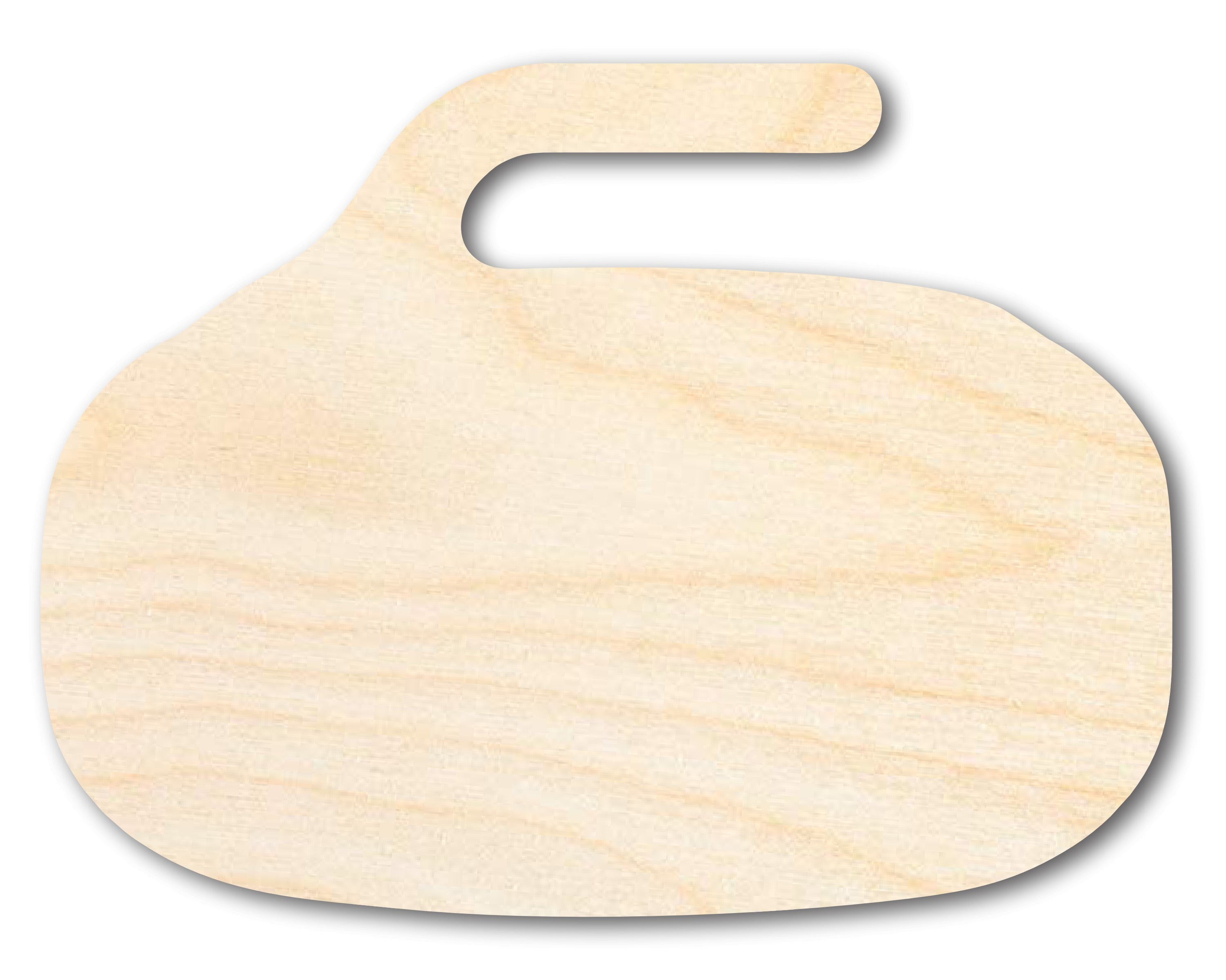 Unfinished Wood Curling Stone Shape | DIY Craft Cutout | up to 46" DIY ...