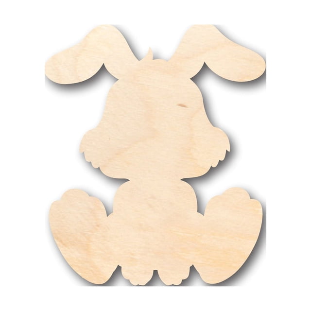 Unfinished Wood Cute Bunny Shape - Craft - up to 46" DIY 10" / 1/4 ...