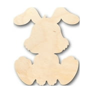 4" Wood Bunny Cutout | 1/8" Thick MDF Wood Bunnies with Flowers ...