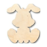 Unfinished Wood Cute Bunny Shape - Craft - up to 46" DIY 10" / 1/4 ...