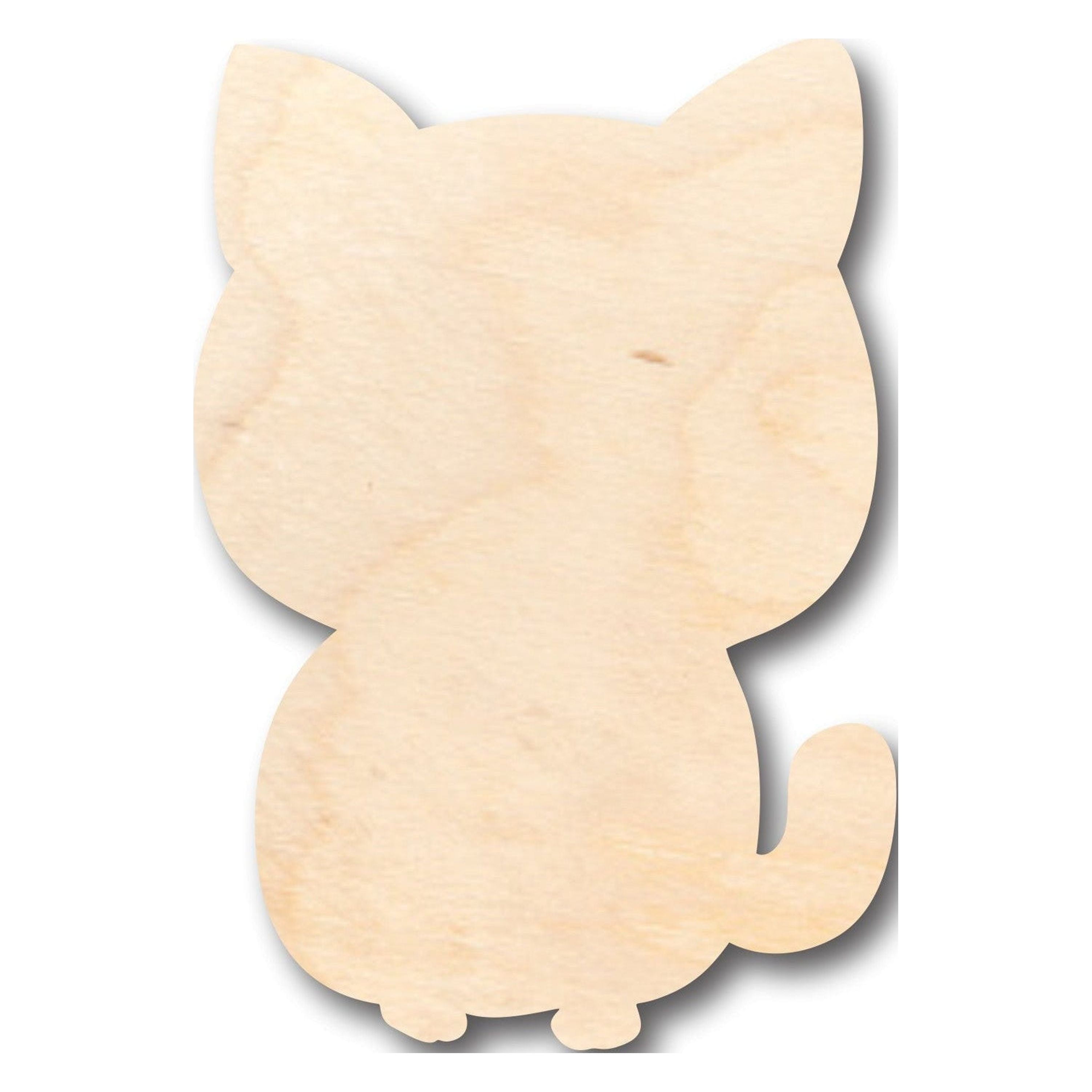 Unfinished Wood Cute Cat Shape - Craft - up to 46" DIY 24" / 3/4 ...