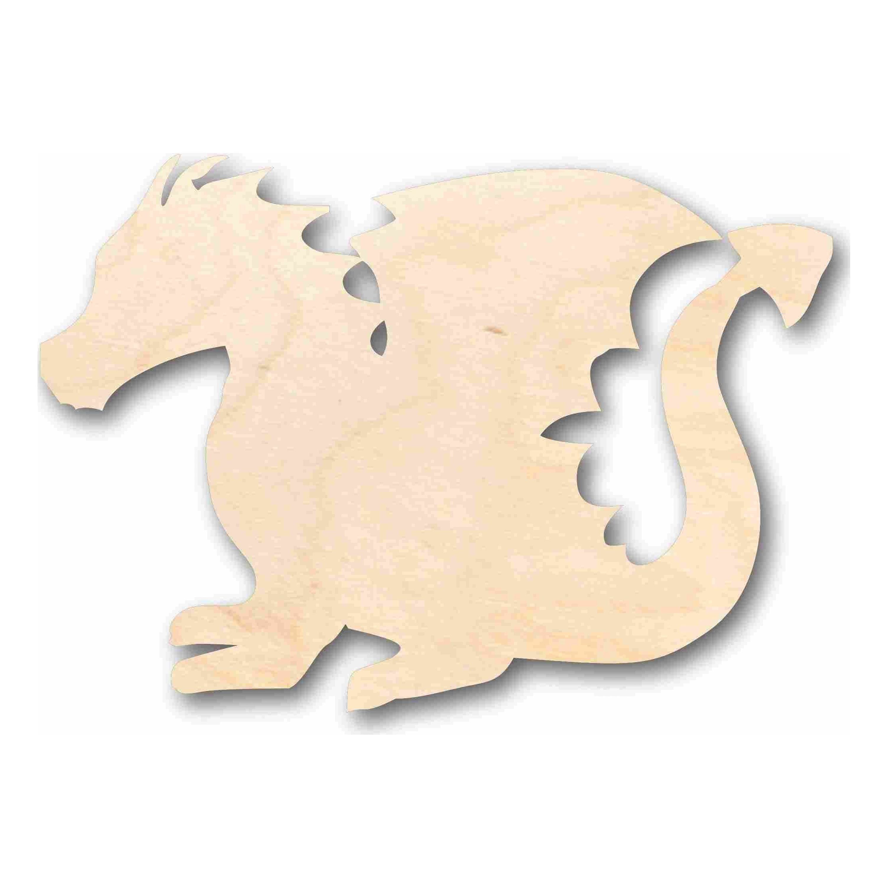 Unfinished Wood Cute Dragon Silhouette - Craft- up to 46" DIY 30" / 1/4 ...