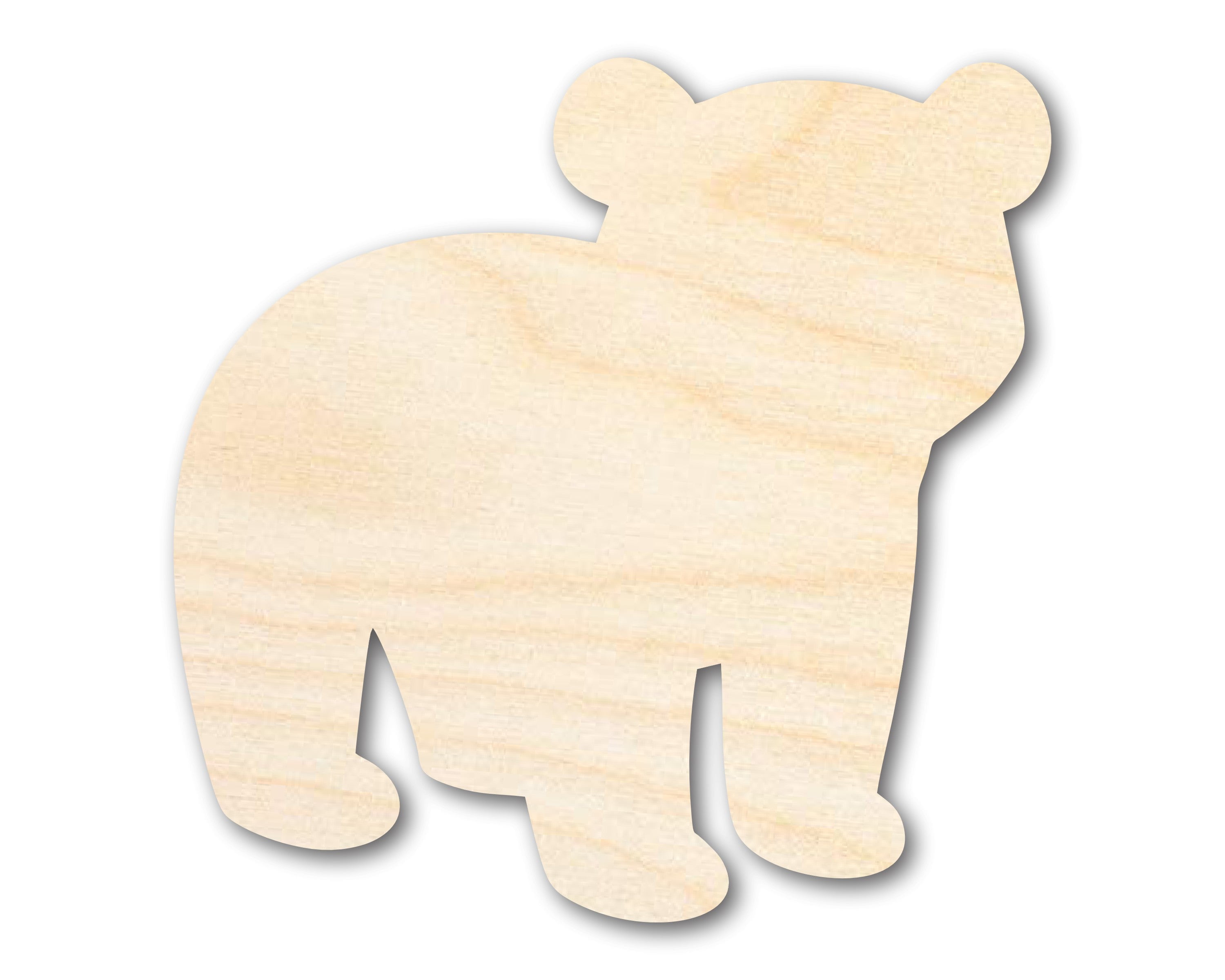 Unfinished Wood Cute Polar Bear Shape | DIY Craft Cutout 7" / 1/8 ...