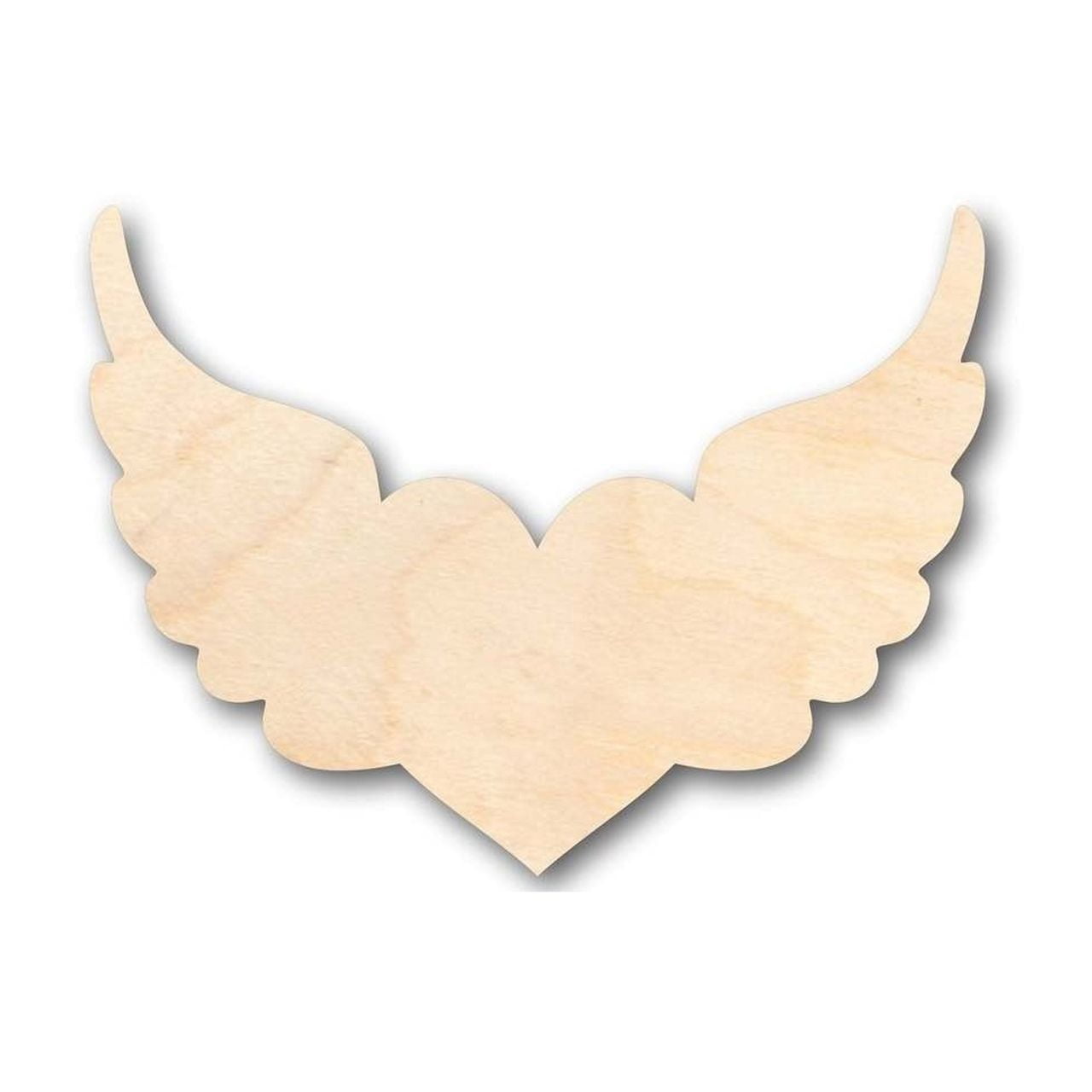 Unfinished Wood Cutout Craft Winged Heart Shape up to 46" DIY ...