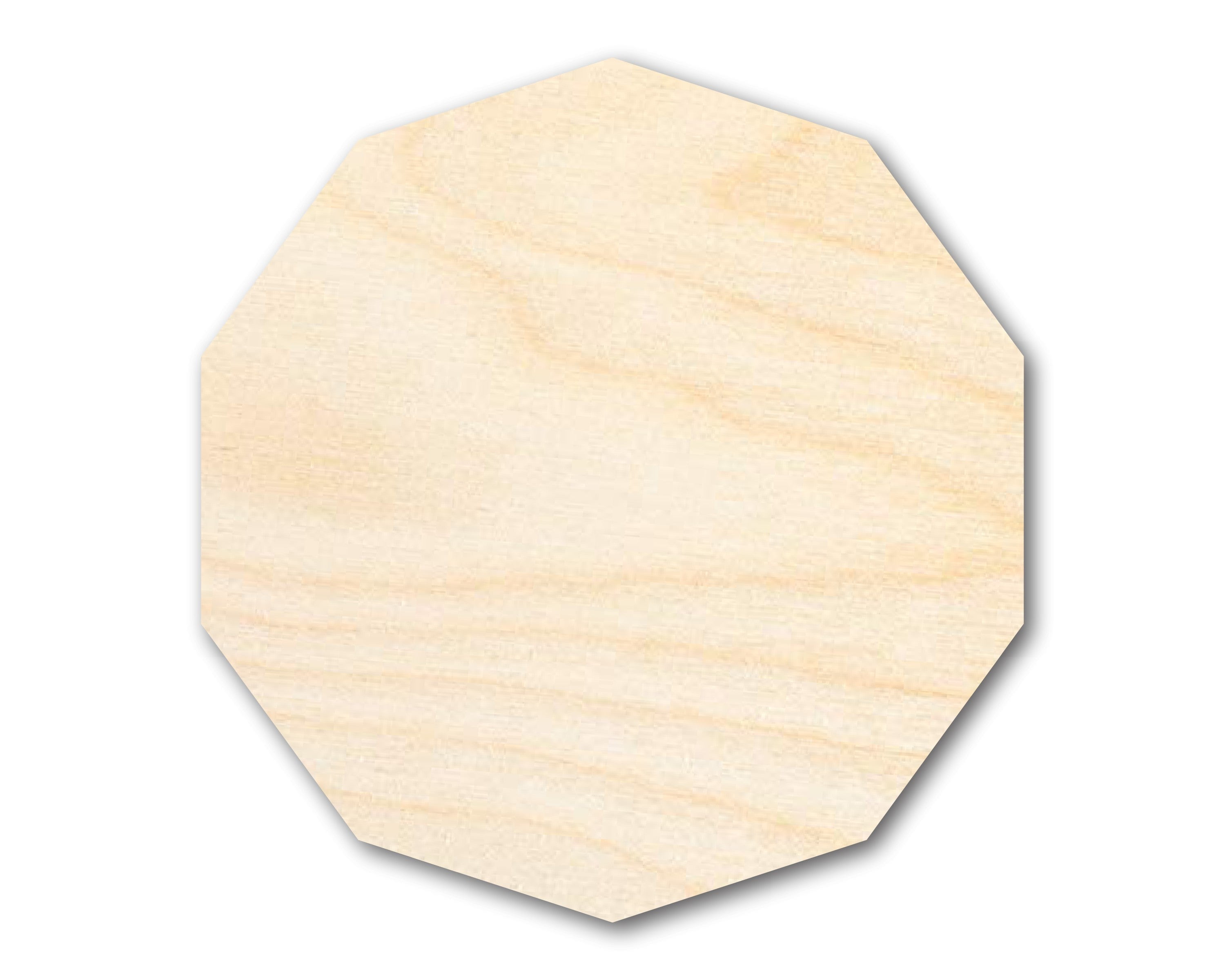 Unfinished Wood Decagon Shape | DIY Craft Cutout | Up to 36" 24" / 3/4 ...