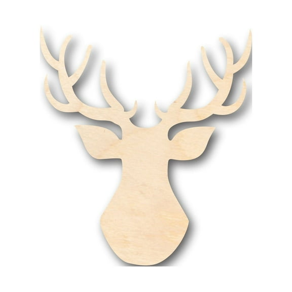 Unfinished Wood Deer Head Shape, 12'' Wooden Craft Deer Cutout ...