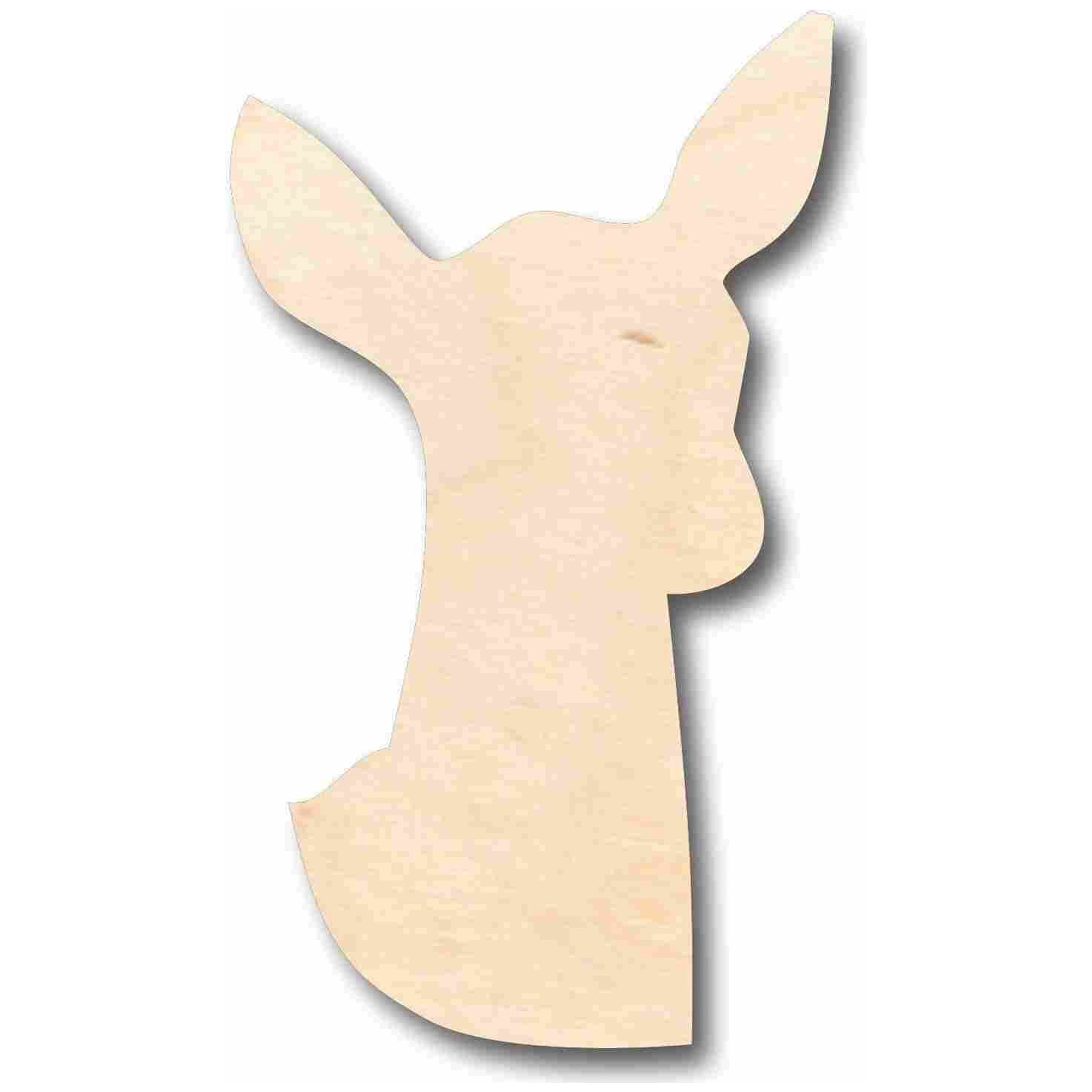 Unfinished Wood Deer Doe Head Silhouette - Craft- up to 24" DIY 42" / 3 ...