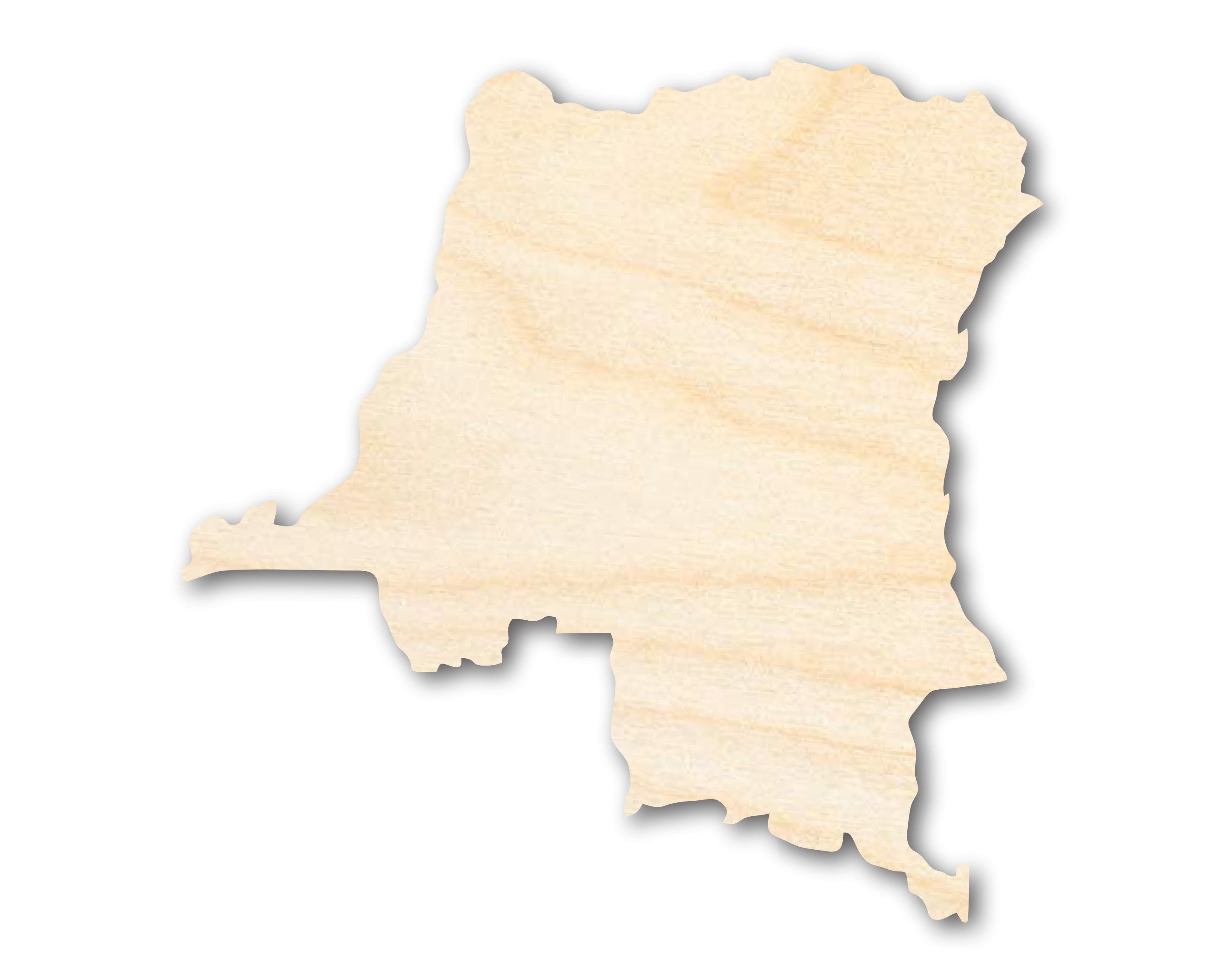 Unfinished Wood Democratic Republic of the Congo Country Shape ...