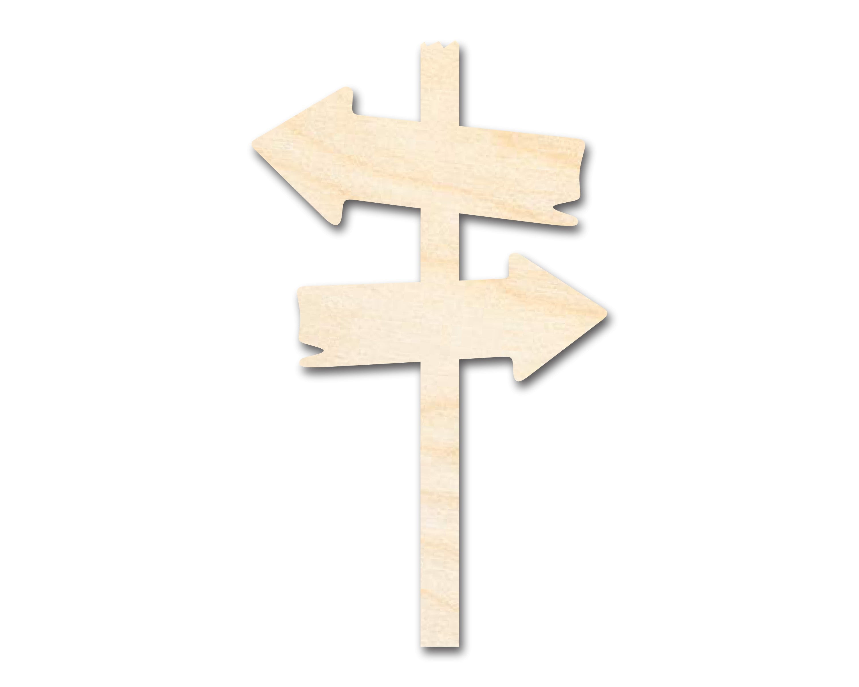 Unfinished Wood Directional Sign Post Silhouette | DIY Craft Cutout ...
