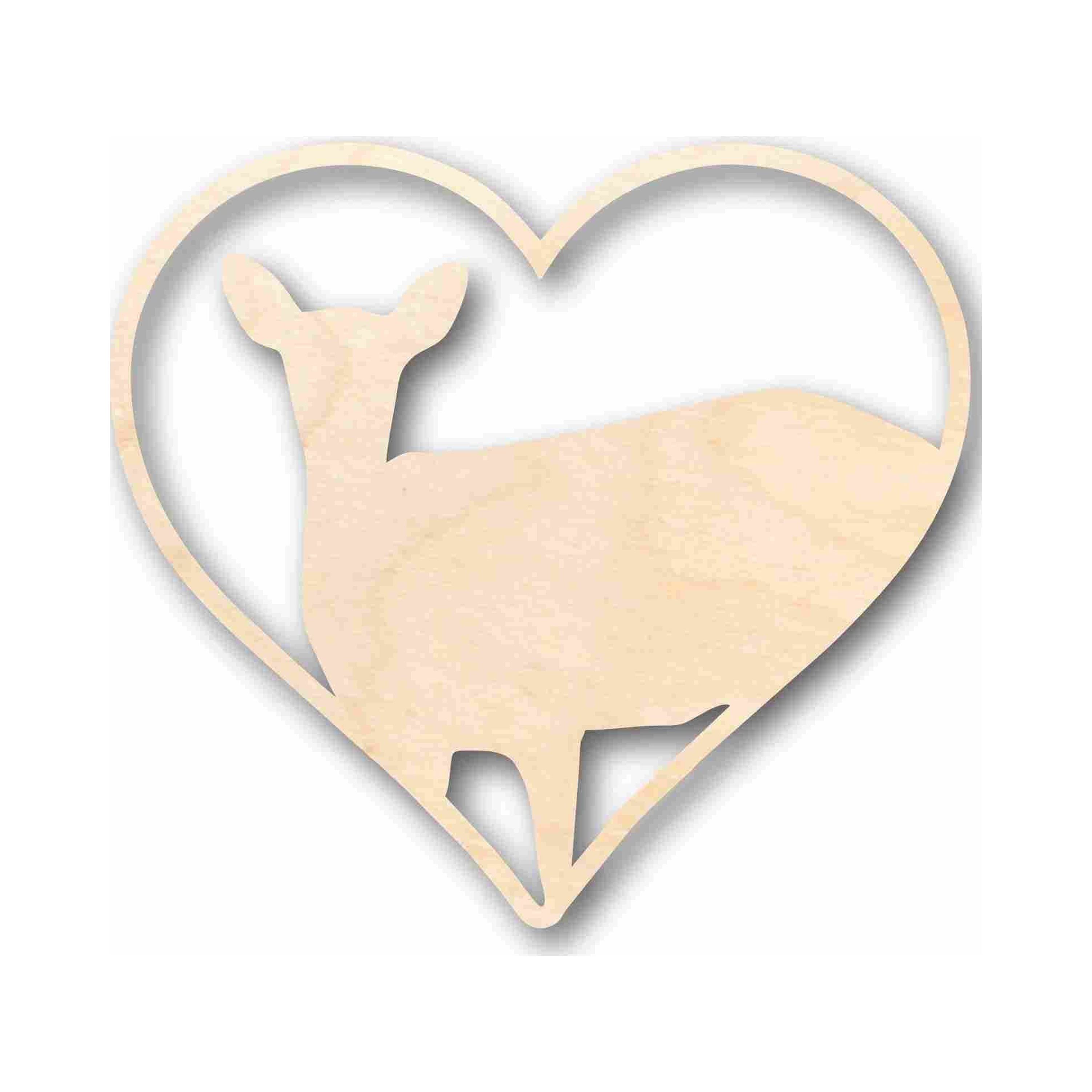 Unfinished Wood Doe Heart Silhouette - Craft- up to 46" DIY 46" / 3/4 ...